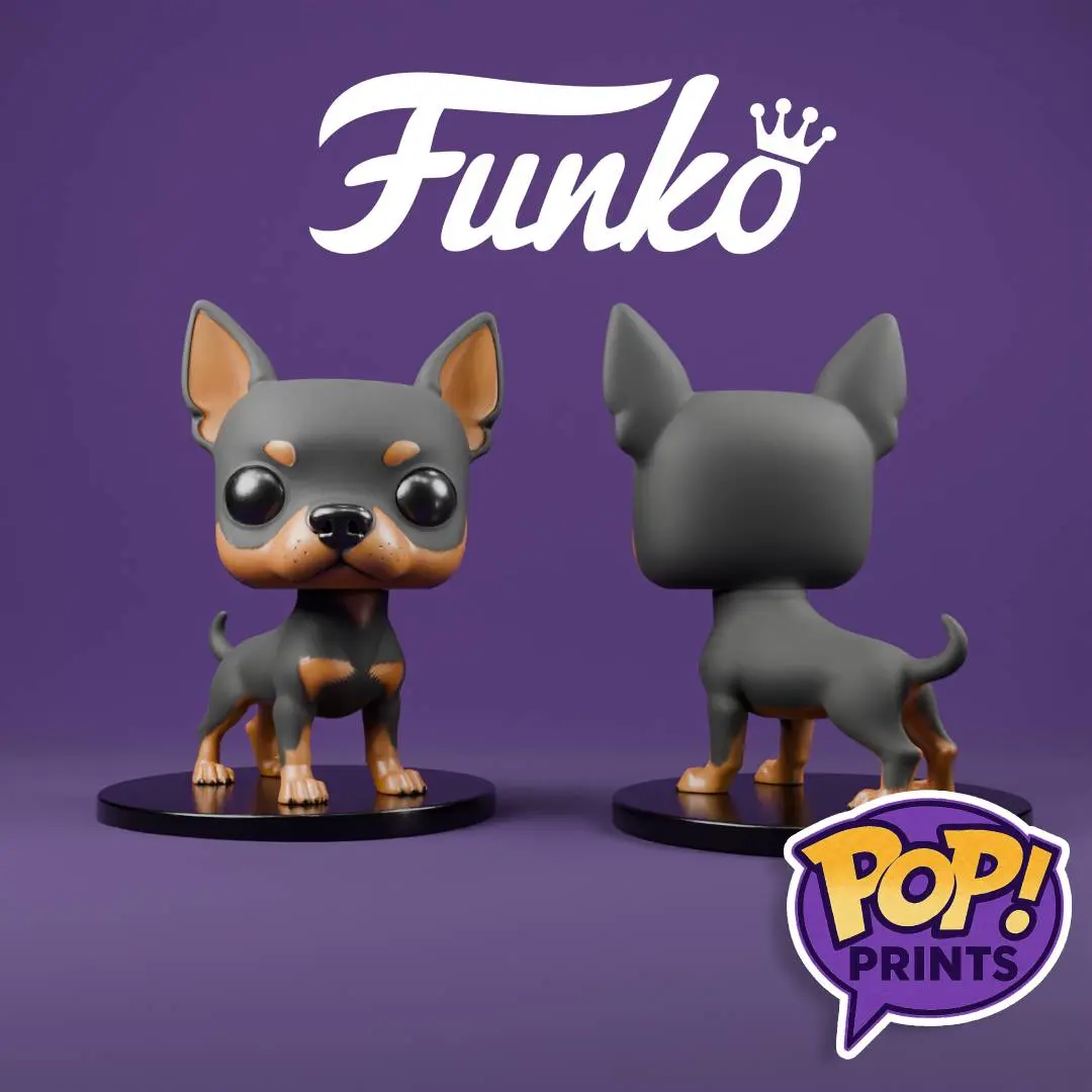 Digital Art STL Download - Pinscher Funko Popby Pop Prints