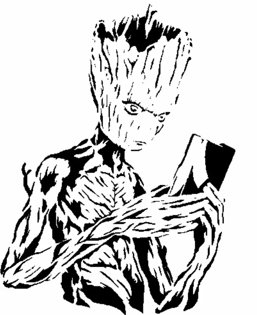 Free Digital Art STL Download - Teenage Groot stencilby SMT_M 🦊