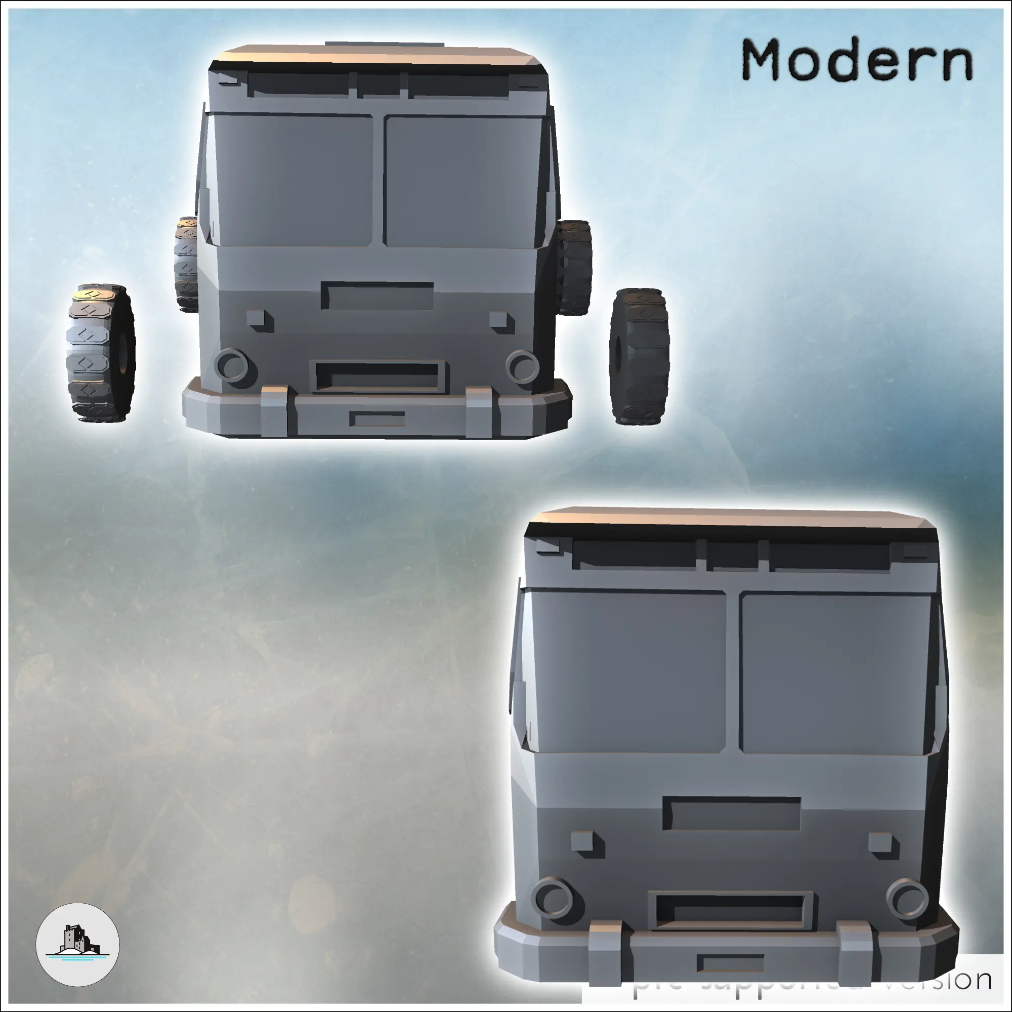 Vehicles & Machinery STL Download - Modern city bus with four wheels ...