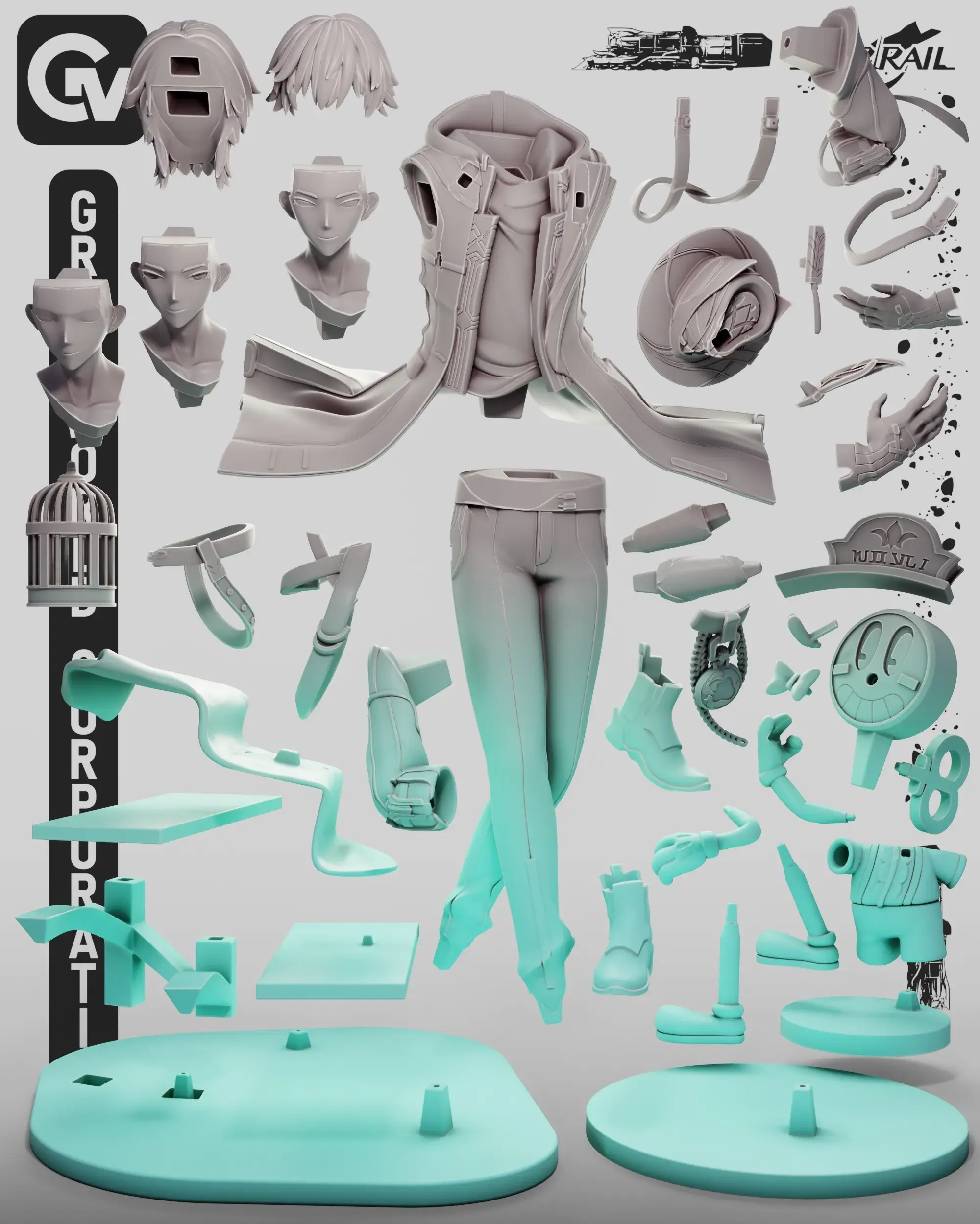 Characters & Creatures STL Descarga - Caelus | Honkai: Star Rail - Gray ...
