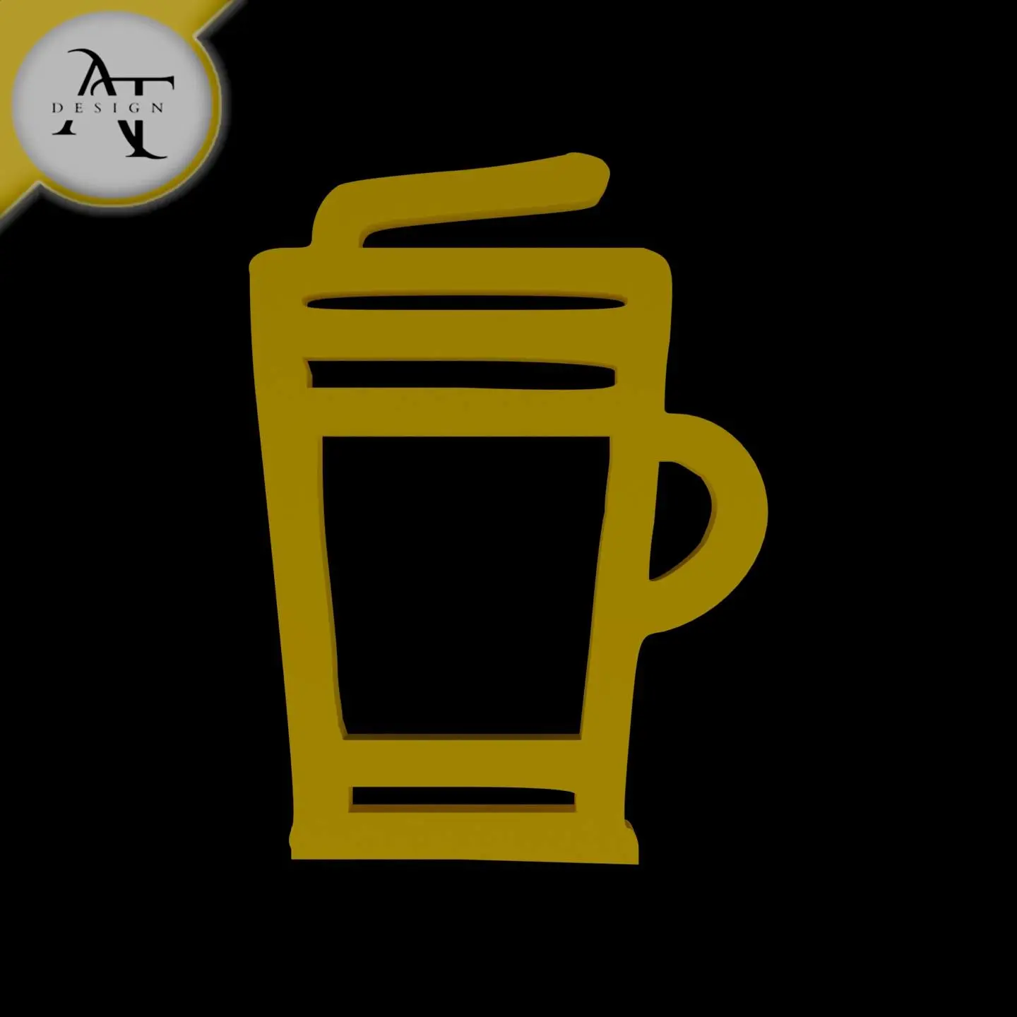 Free Digital Art STL Download - Simple Coffee Cup Symbol - 2D Artby AT ...