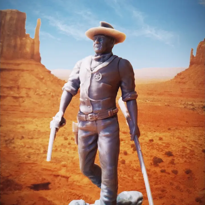 Free Characters & Creatures STL Download - repaired_john-wayne-with ...