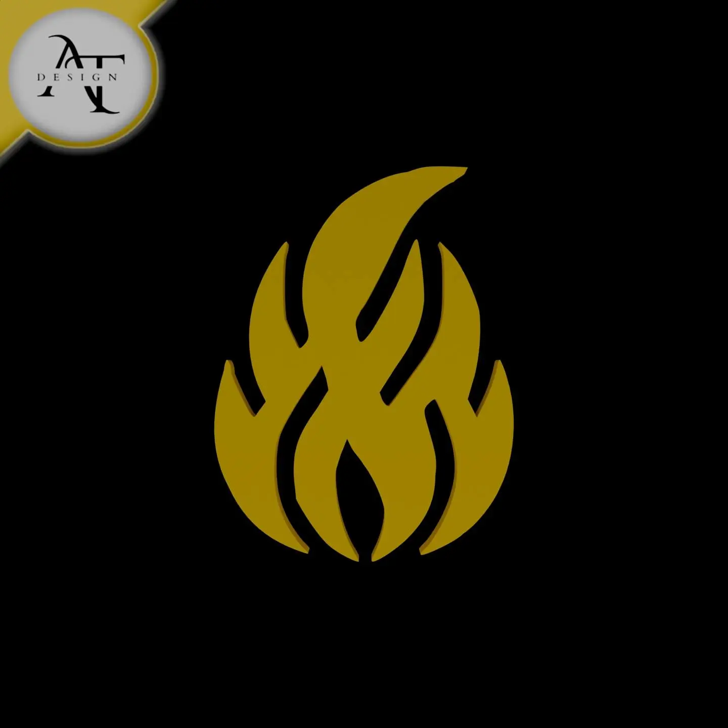 3D Printer Files | 3MF File | Simple Flame Symbol - 2D Art | Creality Cloud