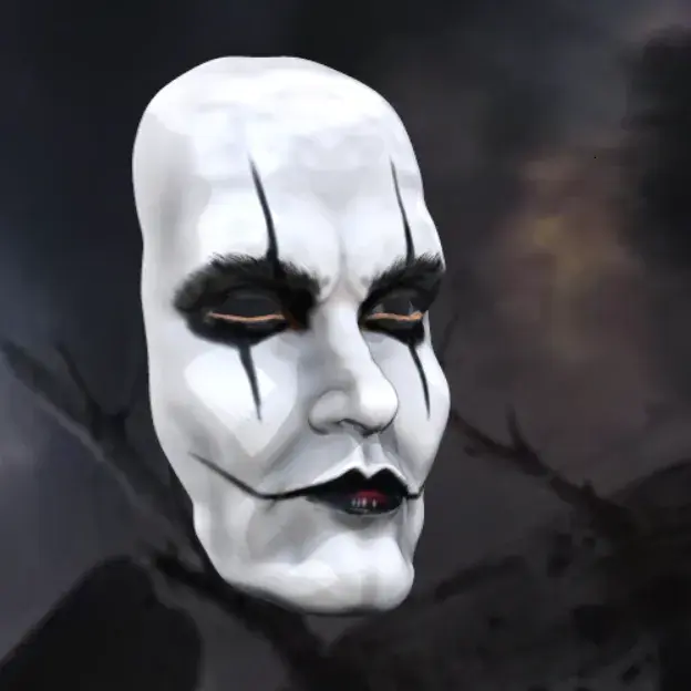 Cosplay STL Download - The Crow Mask 1994by Bacterio Desing3D