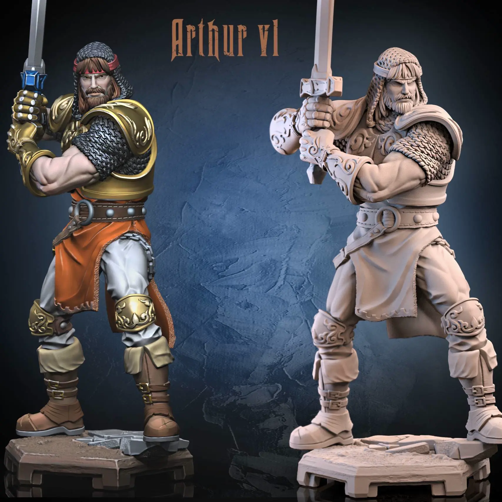 Miniature Games & Accessories STL Download - King Arthur v1by Dragun ...