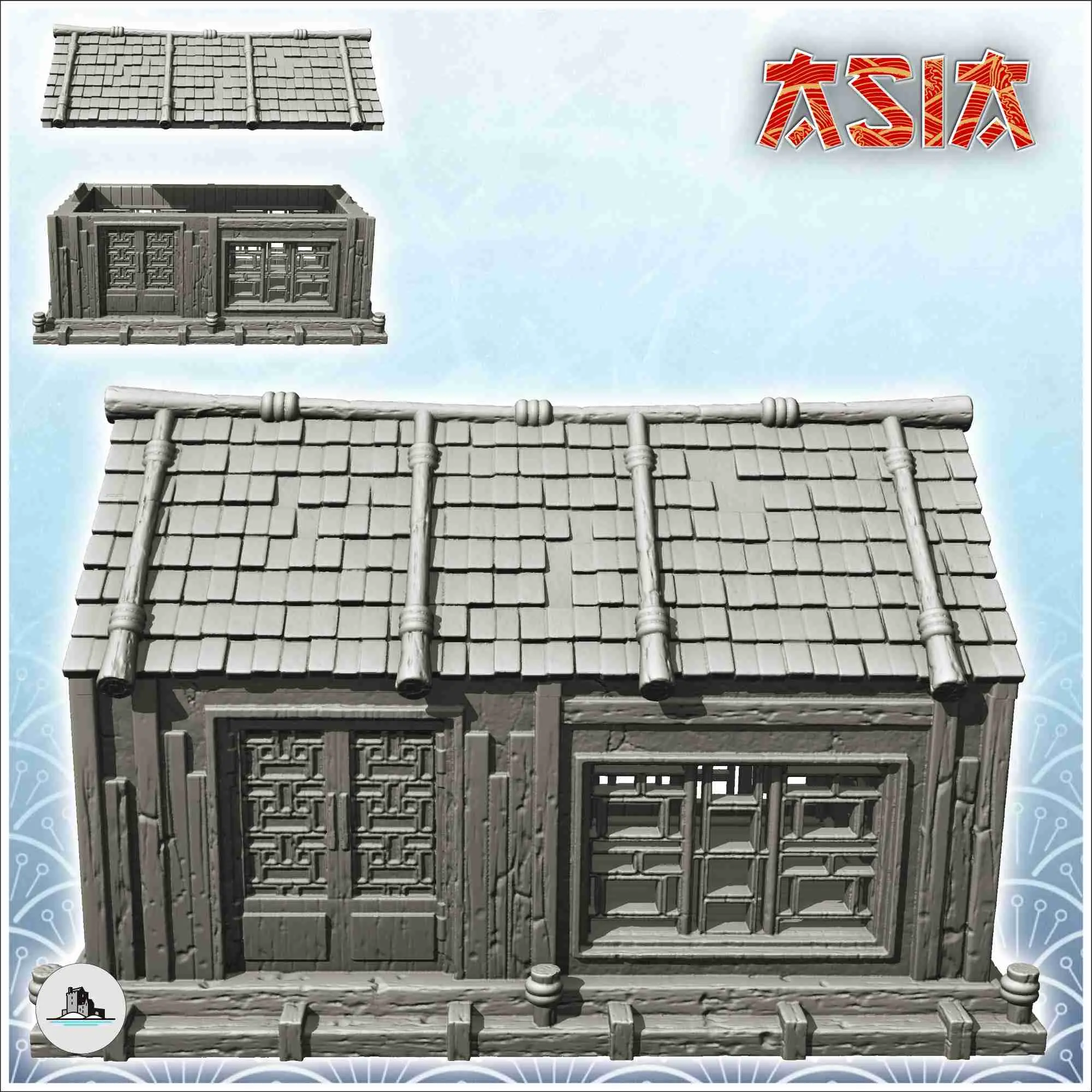 Other STL Download - Asian stone building with large windows (21 ...