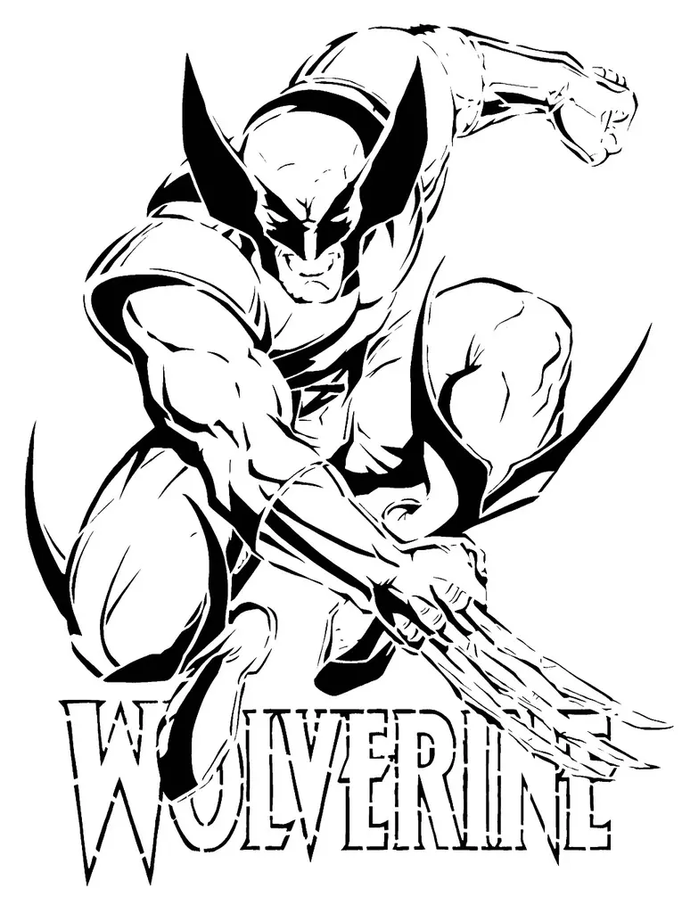 Free Characters & Creatures STL Download - Wolverine Stencil 6by SMT_M 🦊