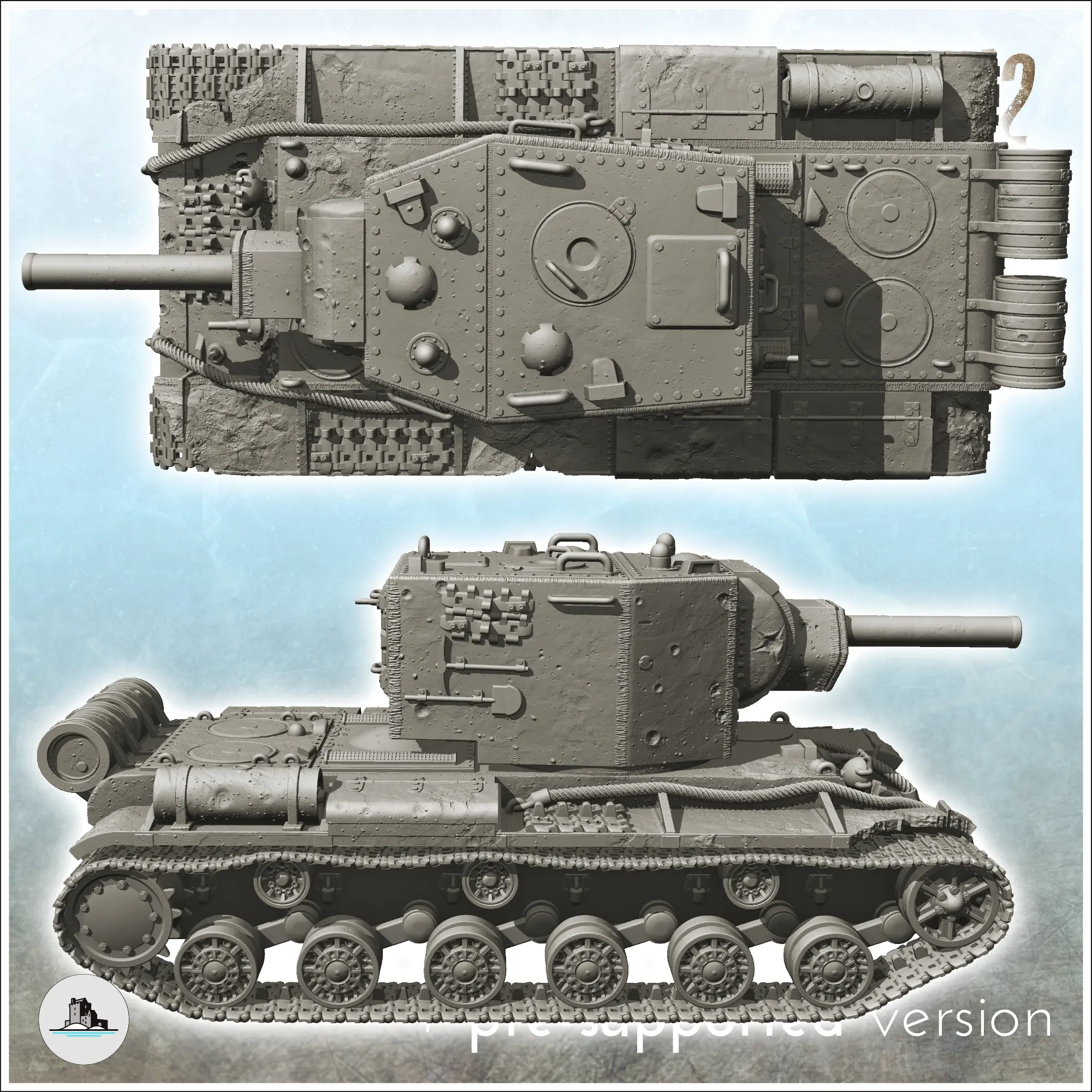 Other STL Download - KV-2 heavy tank - Russia USSR WW2 Flames of War ...