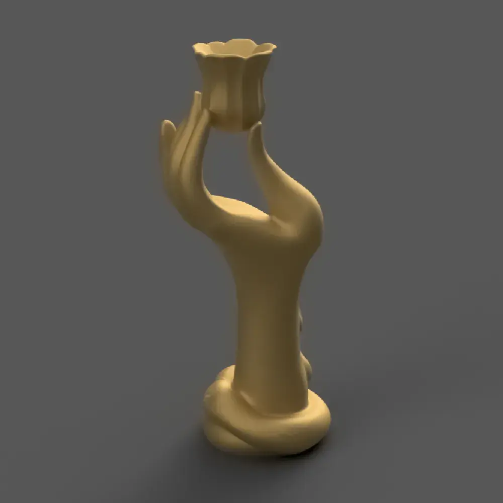 Home Decorations & Ornaments STL Download - Hand with Flower and Snake ...