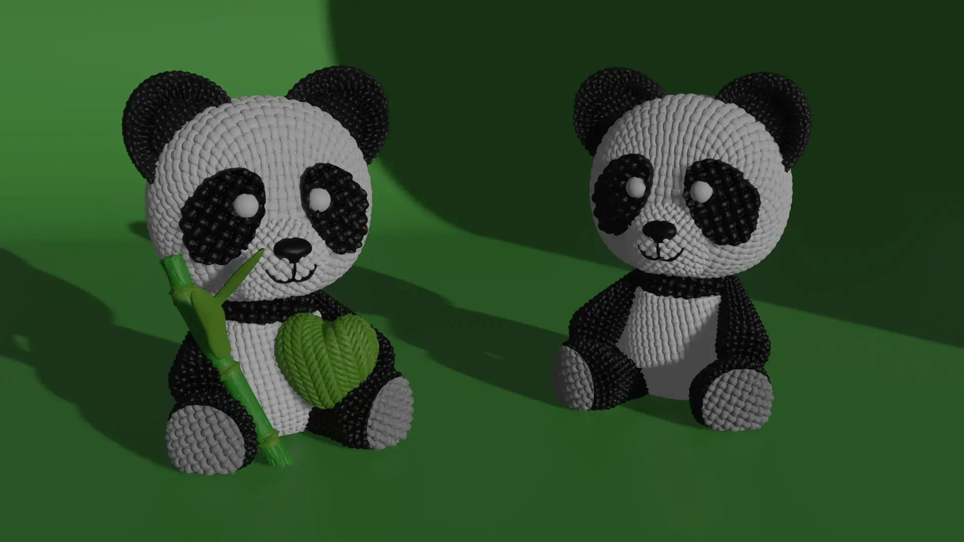 3D Printer Files | 3MF File | Crochet Panda with heart and w/o Painted ...