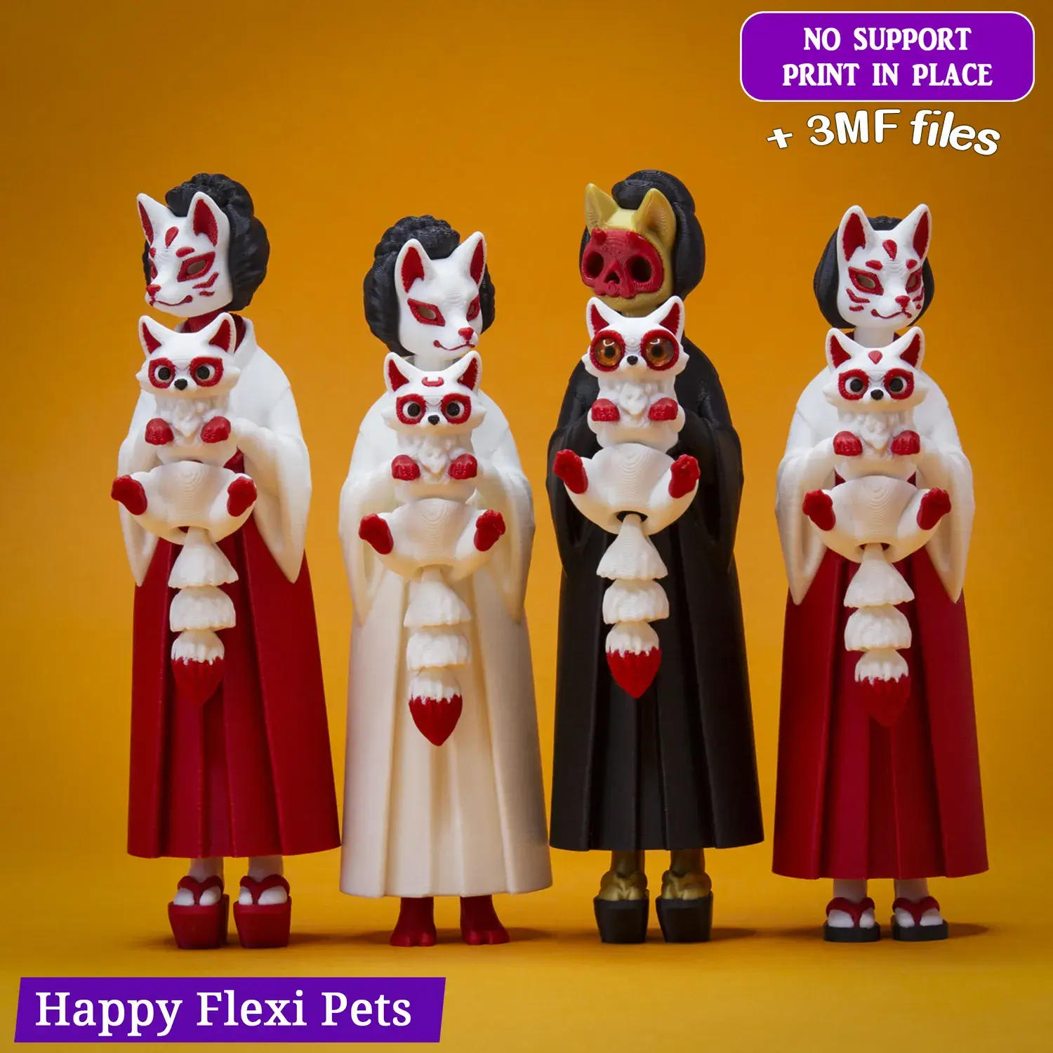 Sculptures & Artworks STL Download - Little Miko and her kitsune art ...