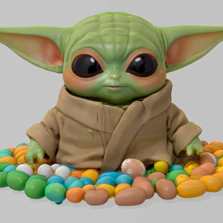 Free Characters & Creatures STL Download - Grogu (Baby Yoda) easter ...