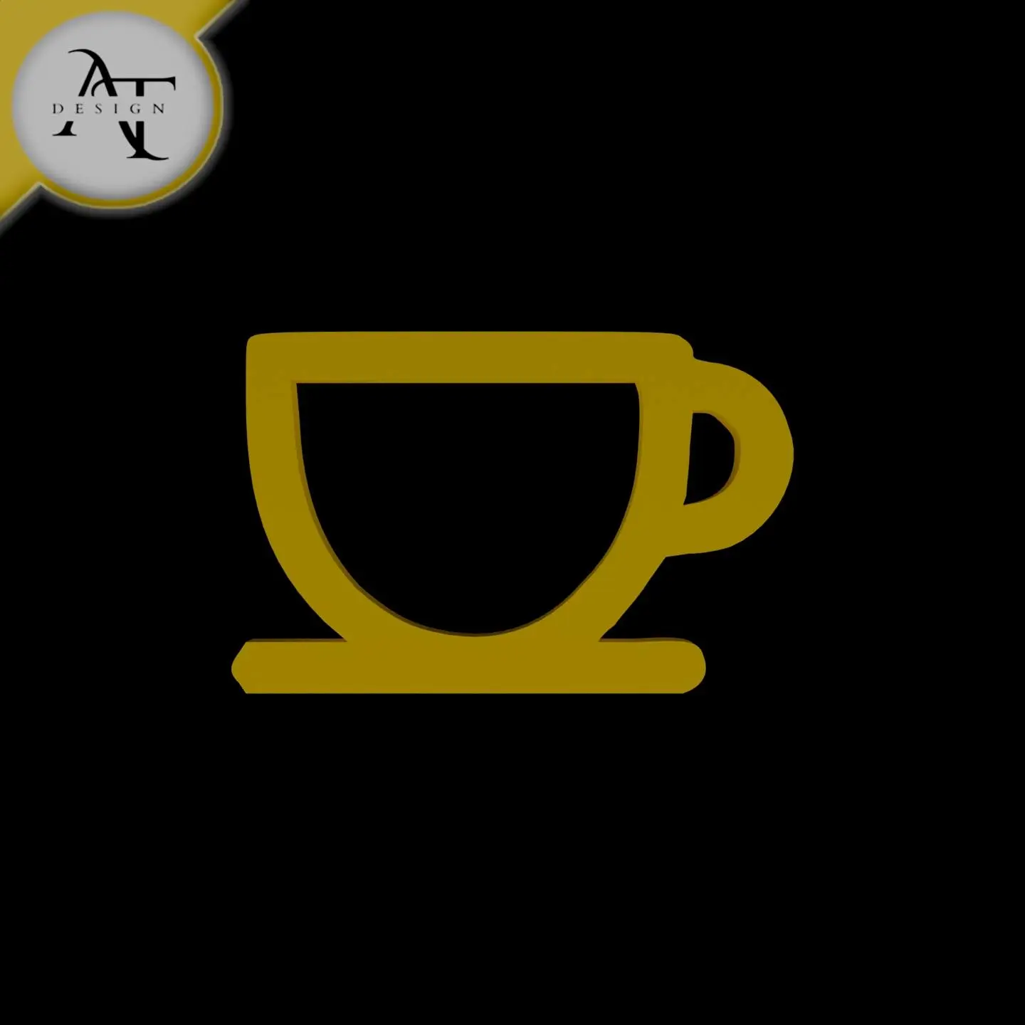 Free Digital Art STL Download - Simple Coffee Cup Symbol - 2D Artby AT ...