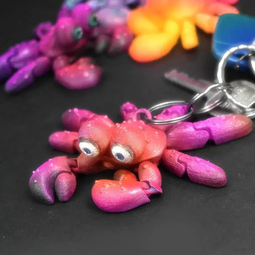 3D Printer Files | 3MF File | Articulated Crab Keychain print in place ...