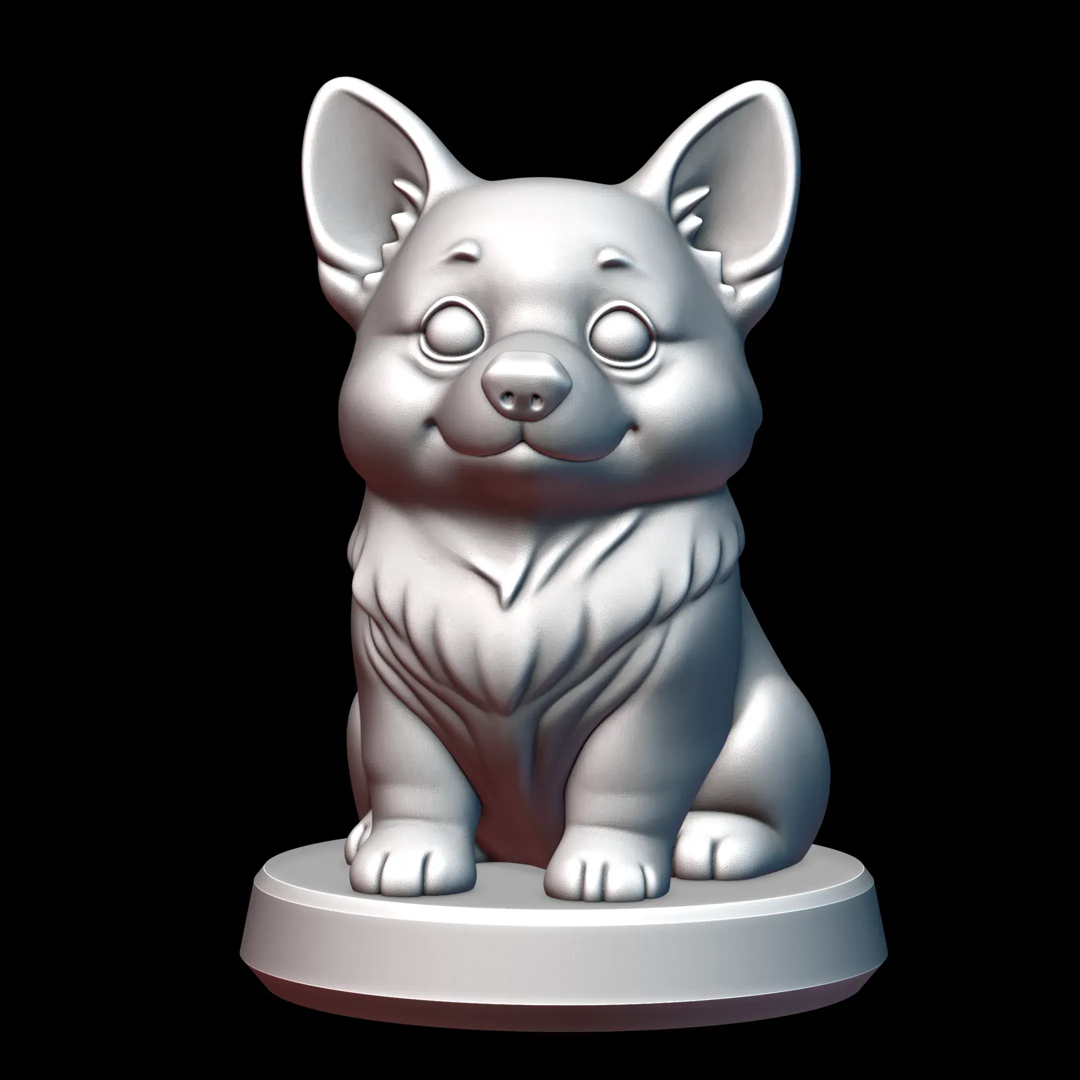 Sculptures & Artworks STL Download - Cute Corgi Ein 3d Print Modelby ...