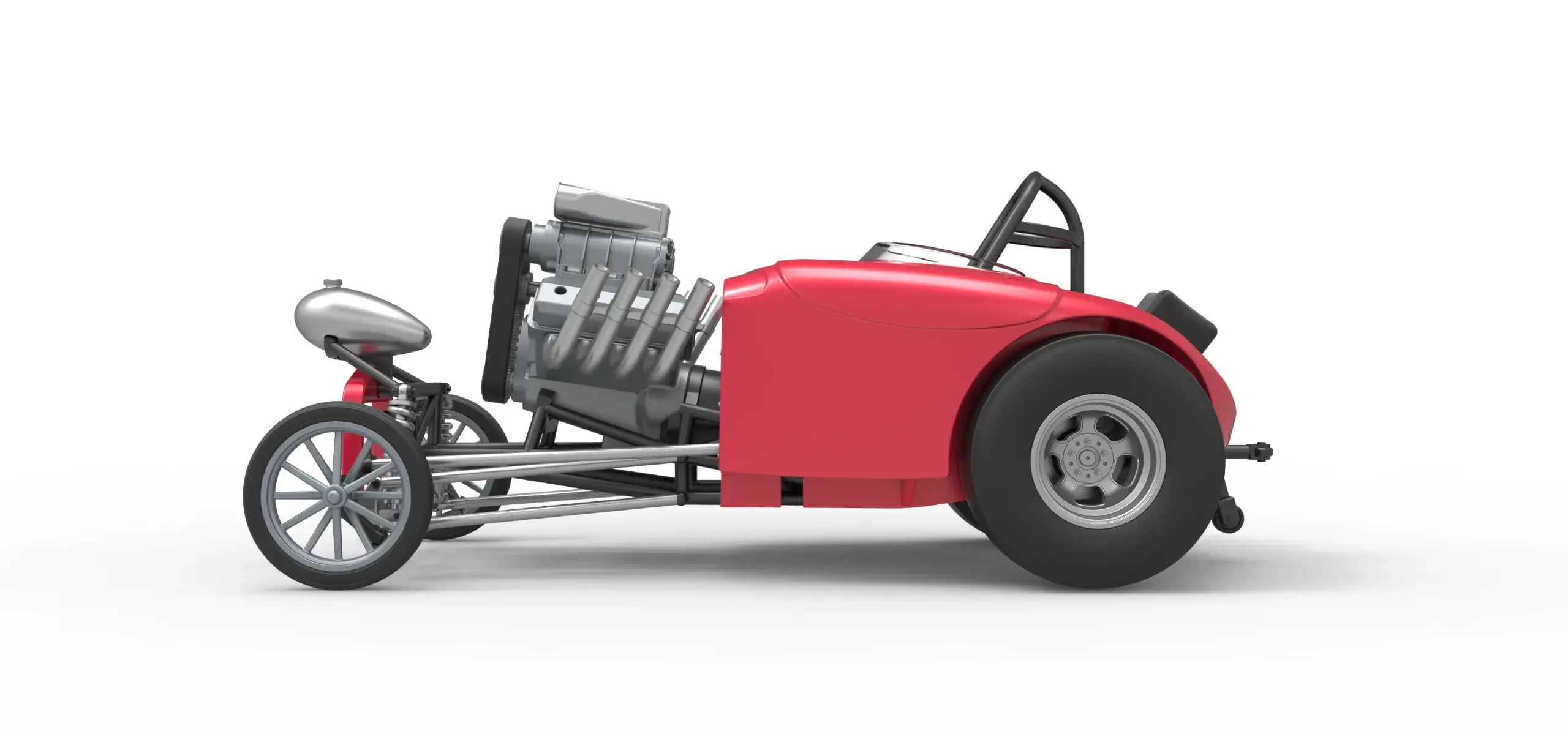 Vehicles & Machinery STL Download - Front engine old school dragster ...