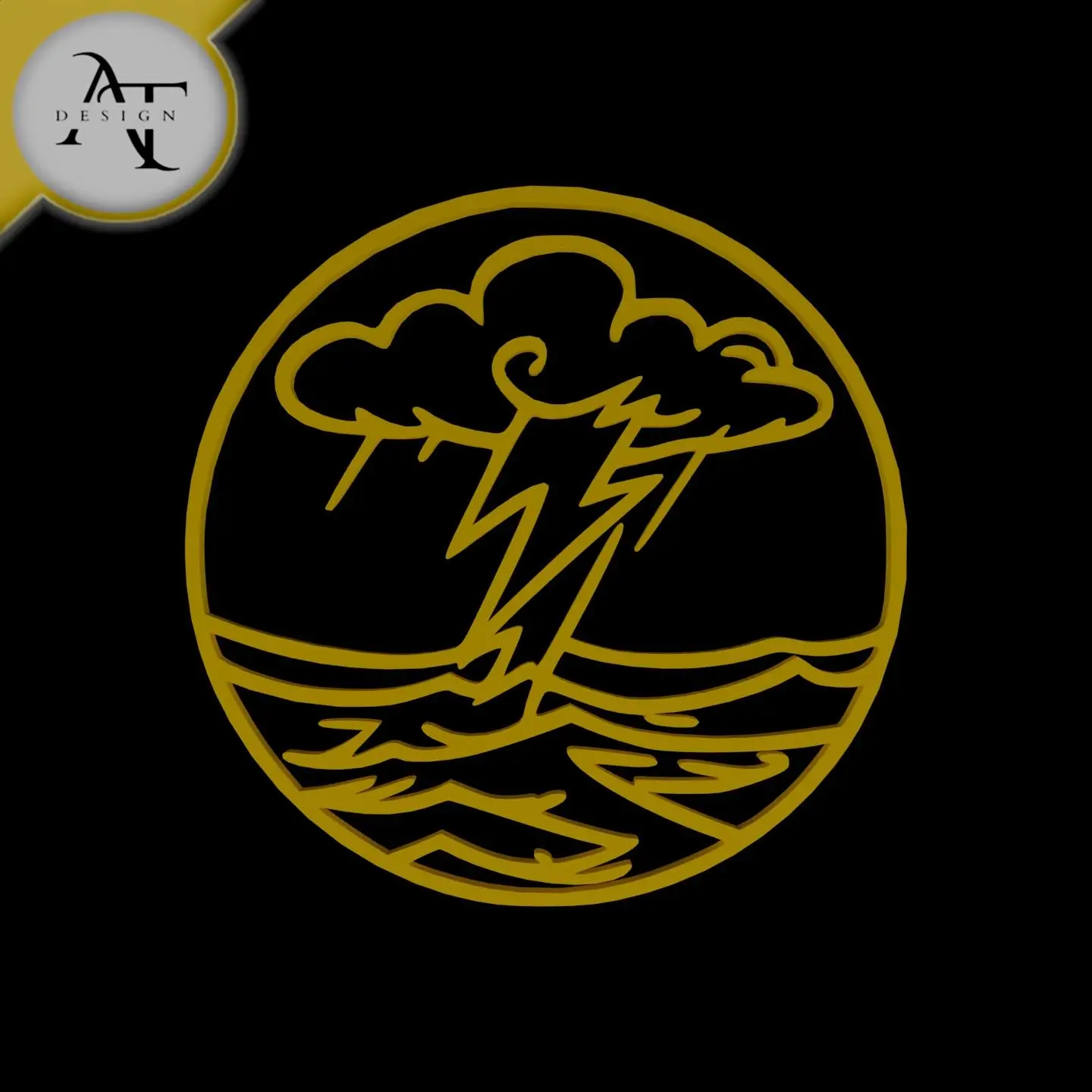 Home Decorations & Ornaments STL Descarga - Storm - Line Art - 2D Wall ...