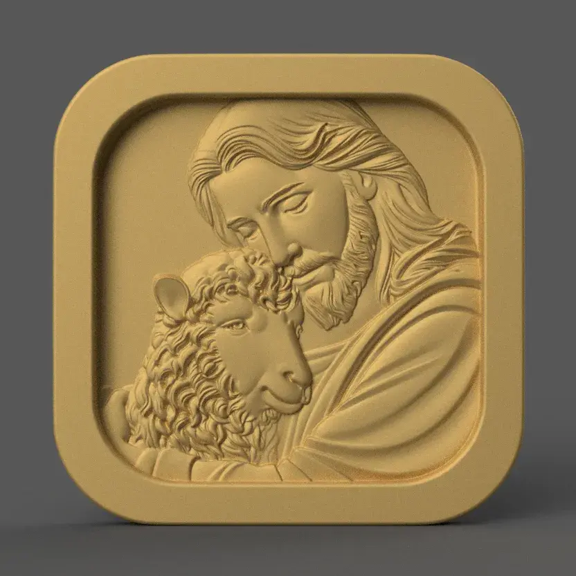 Home Decorations & Ornaments STL Descarga - Jesus Good Shepherd STL ...