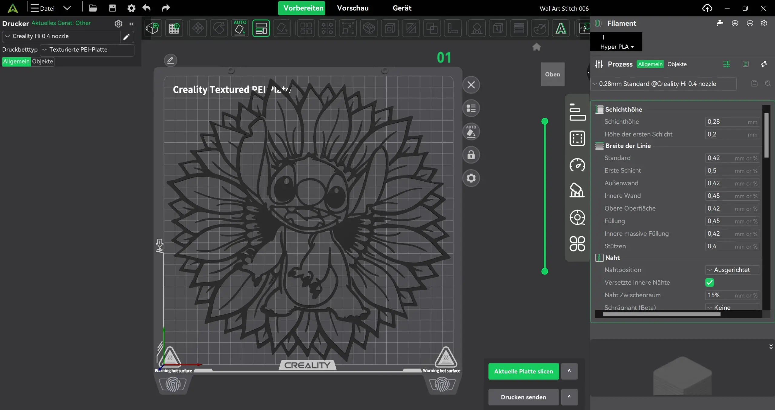 3D Printer Files | 3MF File | WallArt Stitch 006 | Creality Cloud
