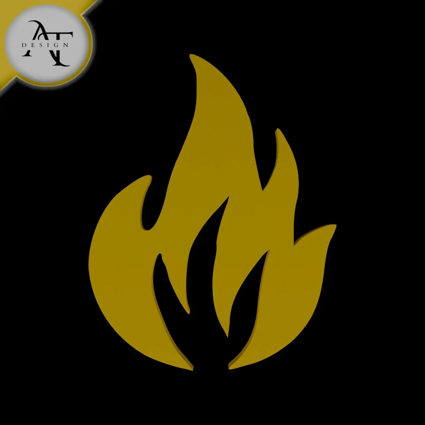 3D Printer Files | 3MF File | Simple Flame Symbol - 2D Art | Creality Cloud