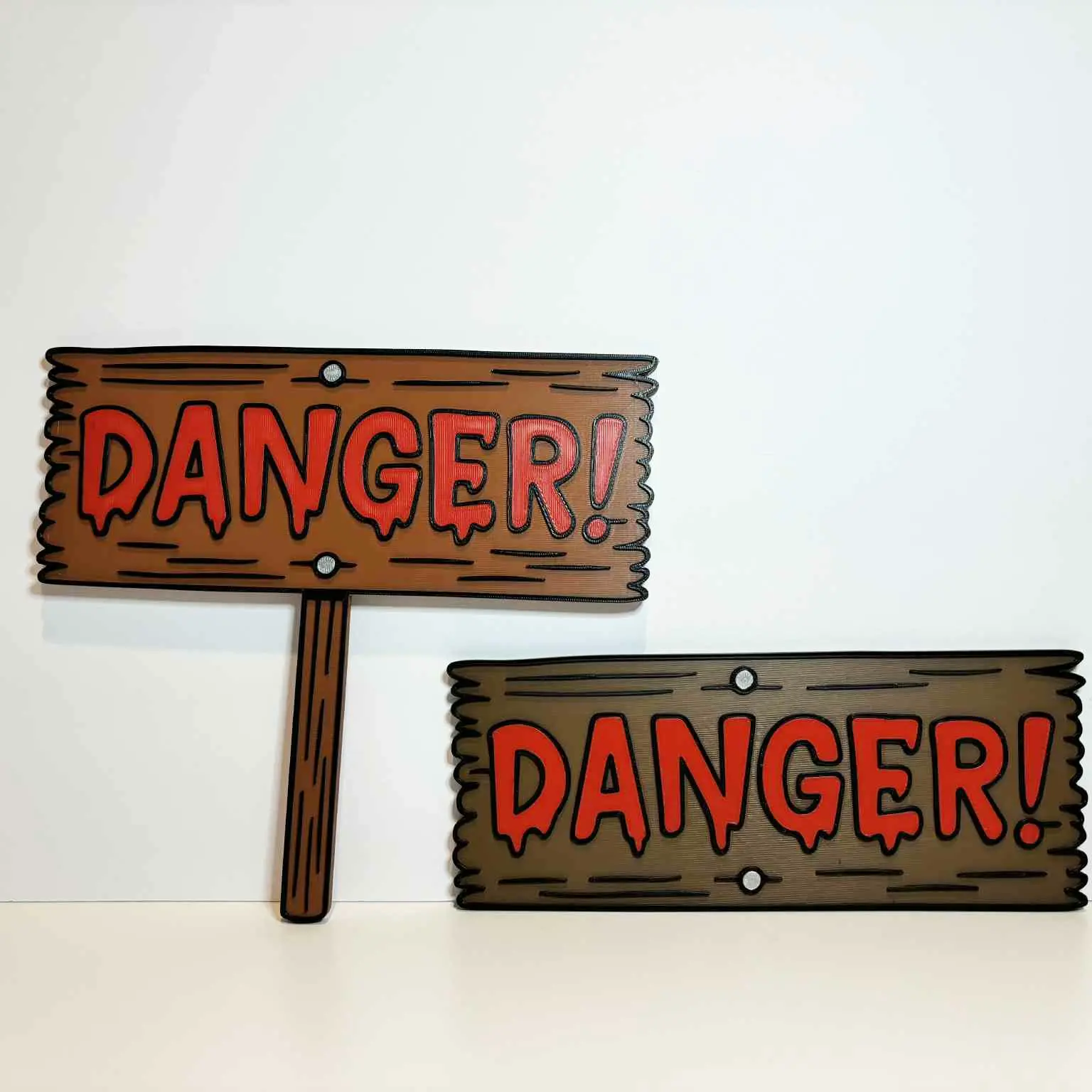 3D Printer Files | 3MF File | Danger! Halloween sign (2 versions ...