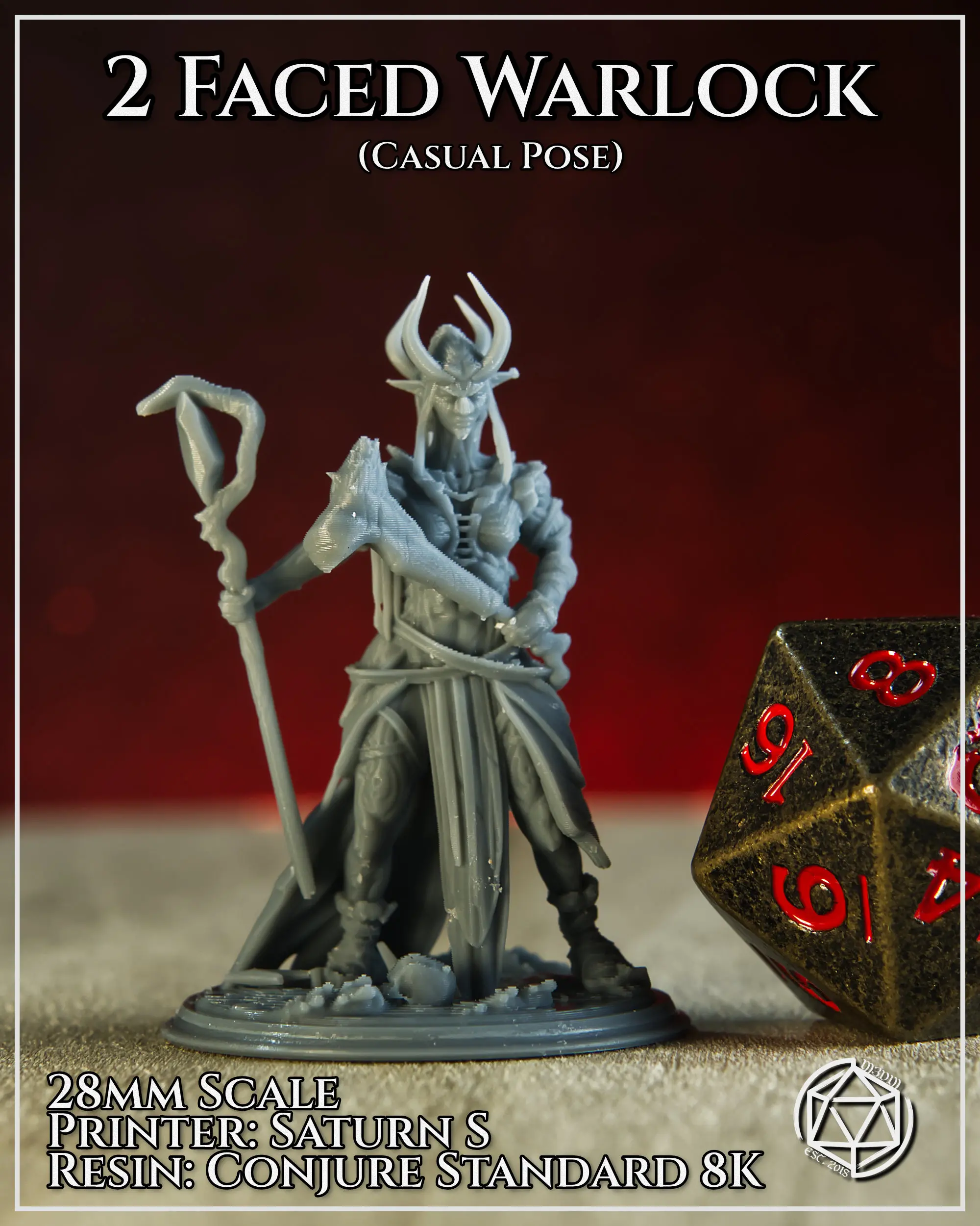 Characters & Creatures STL Download - Two Faced Warlock (Casual)by M3DM