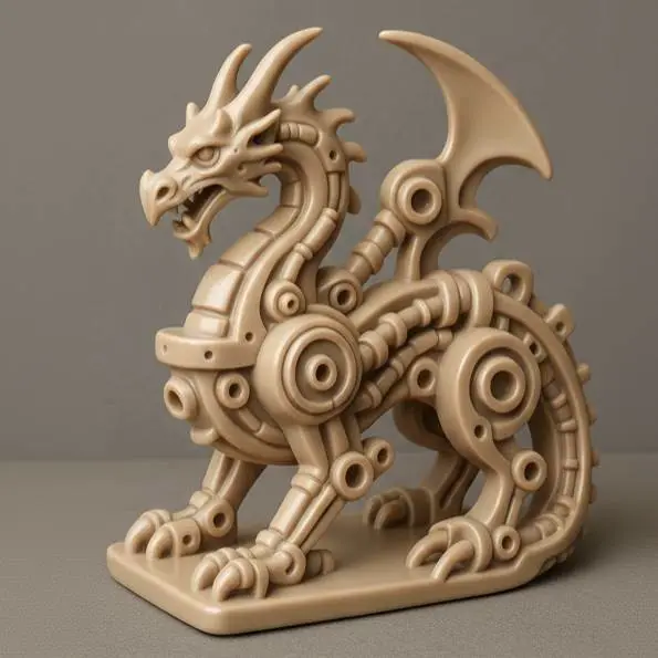 Sculptures & Artworks STL ダウンロード - Industrial Dragon Sculpture ...