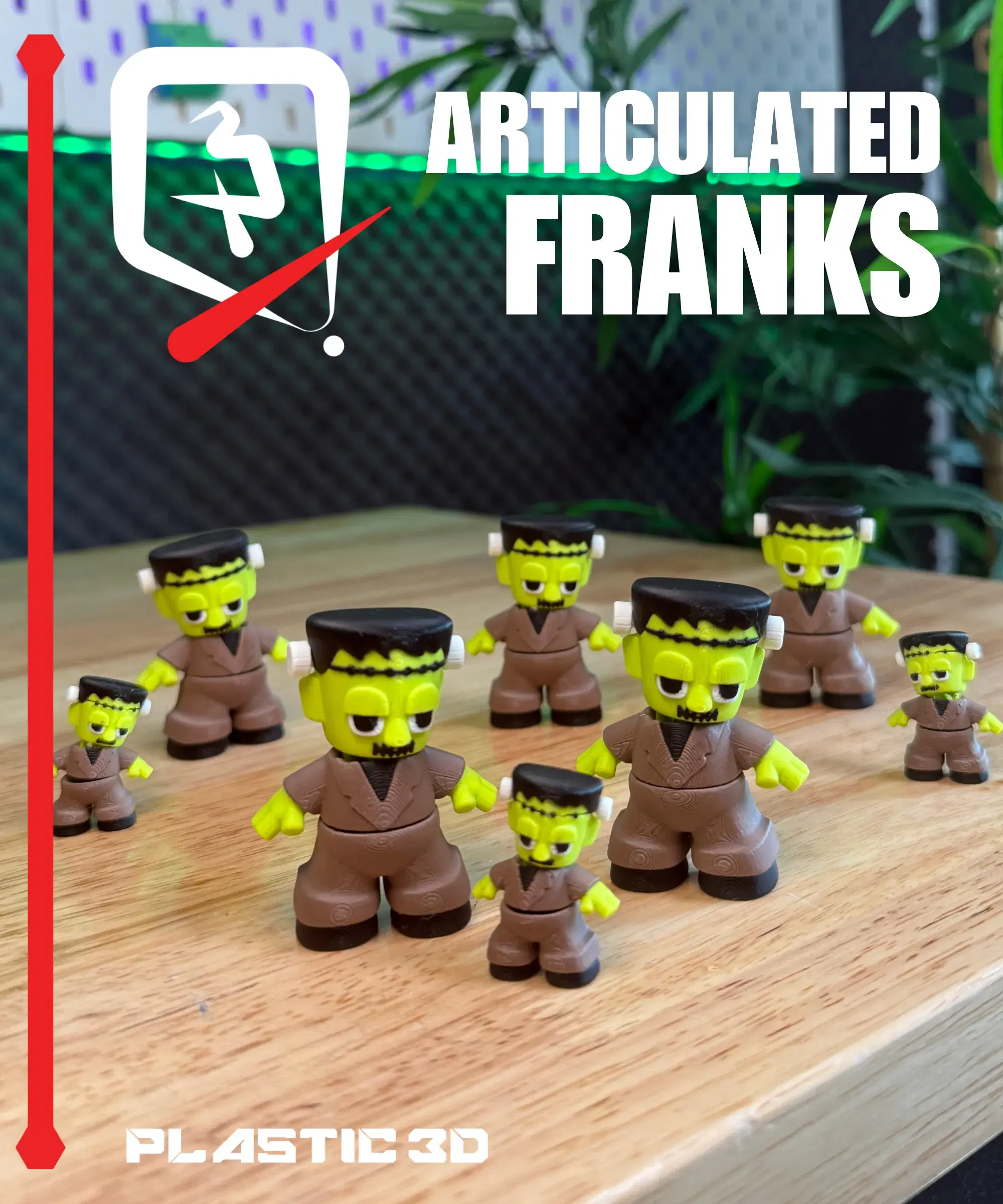 3D Printer Files | 3MF File | 🟩⚡ Articulated Franks — A Monster March ...