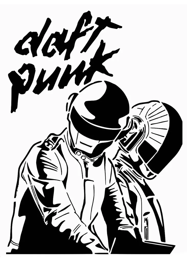 Free Digital Art STL Download - Daft Punk stencil 2by SMT_M 🦊