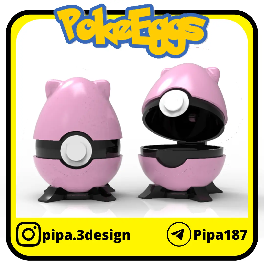 Other STL Download - POKEBALLS MEW EASTER EGG WITH HINGEby Pipa3D