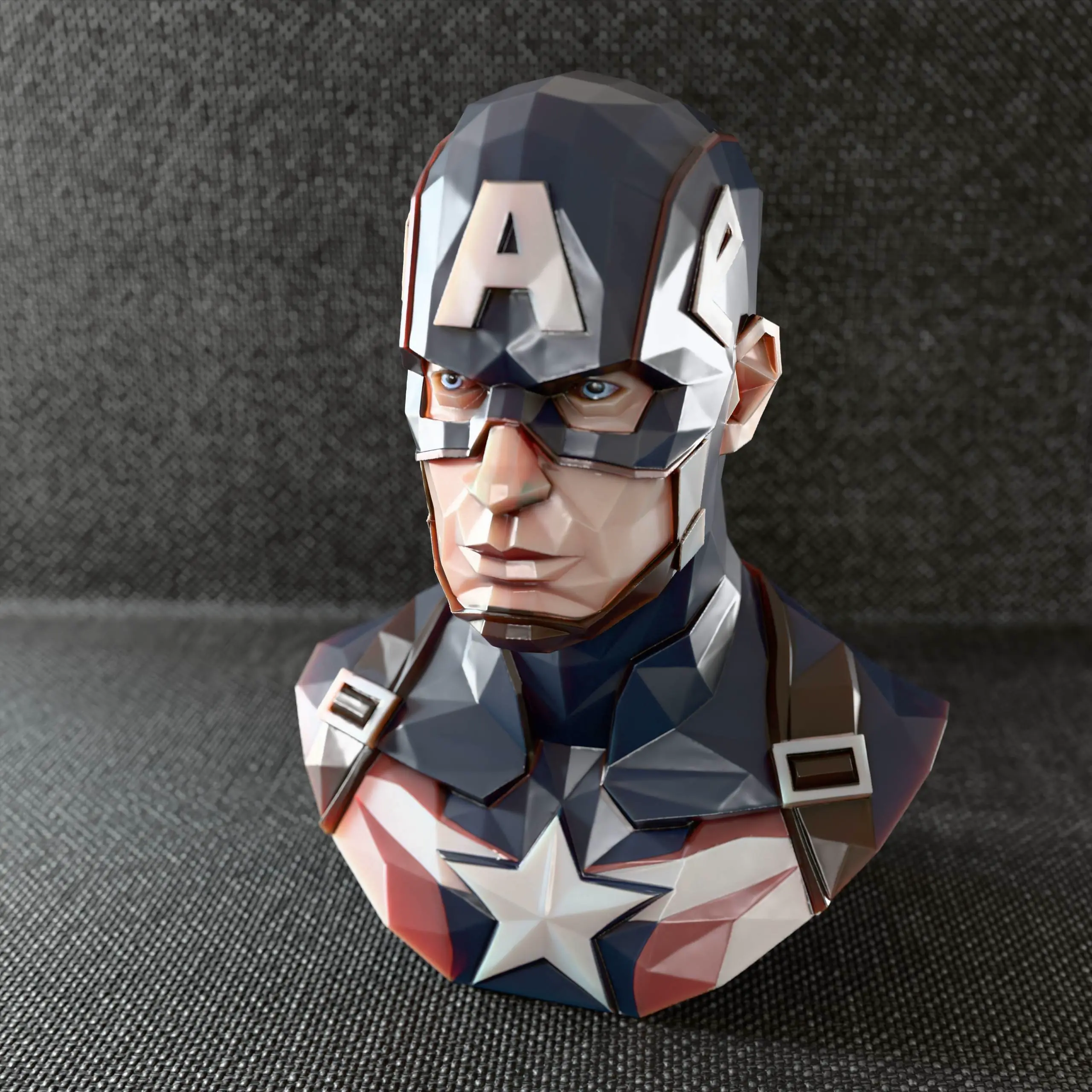 3D Printer Files | 3MF File | Captain America Low Poly bust | Creality ...