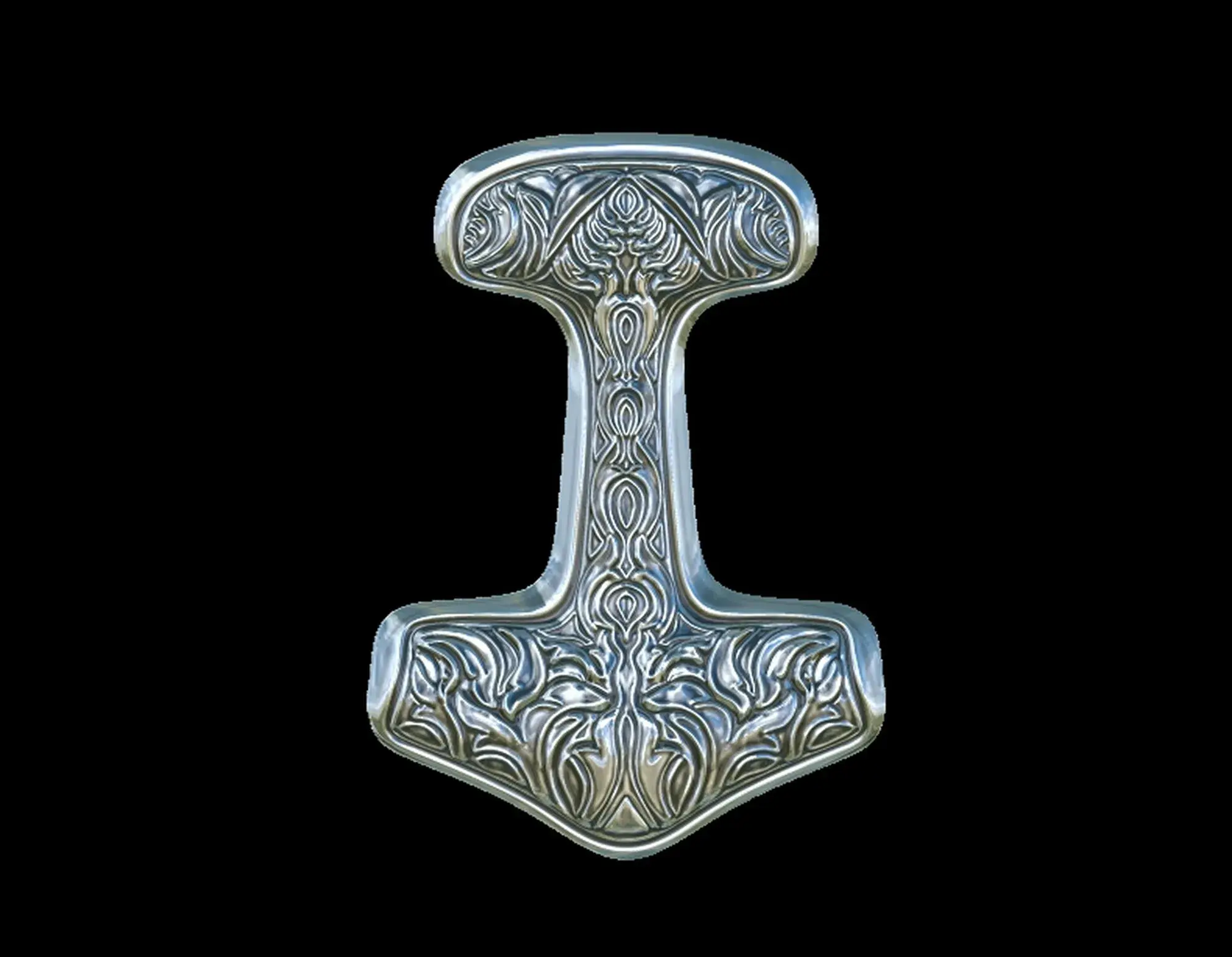 Badges & Coins STL Download - Thor Hammer Pendant 2by Christina3d