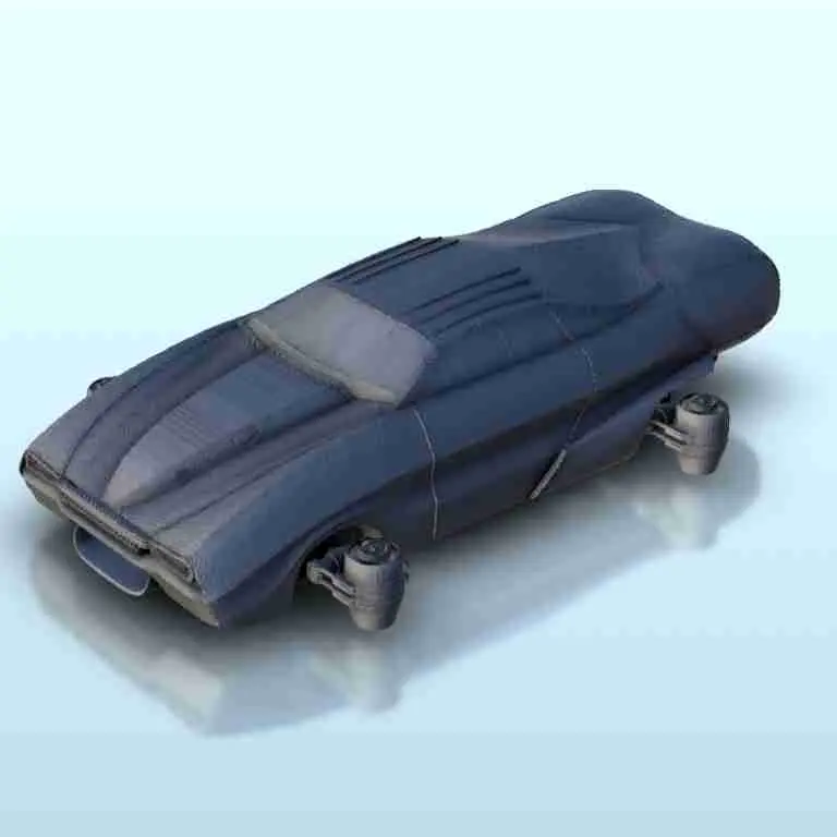 Props & Terrain STL Download - Flying car with reactors 6 - sci-fi ...