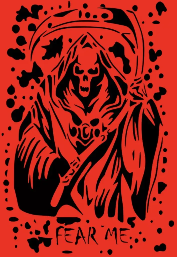 Free Digital Art STL Download - Reaper stencil 10by SMT_M 🦊