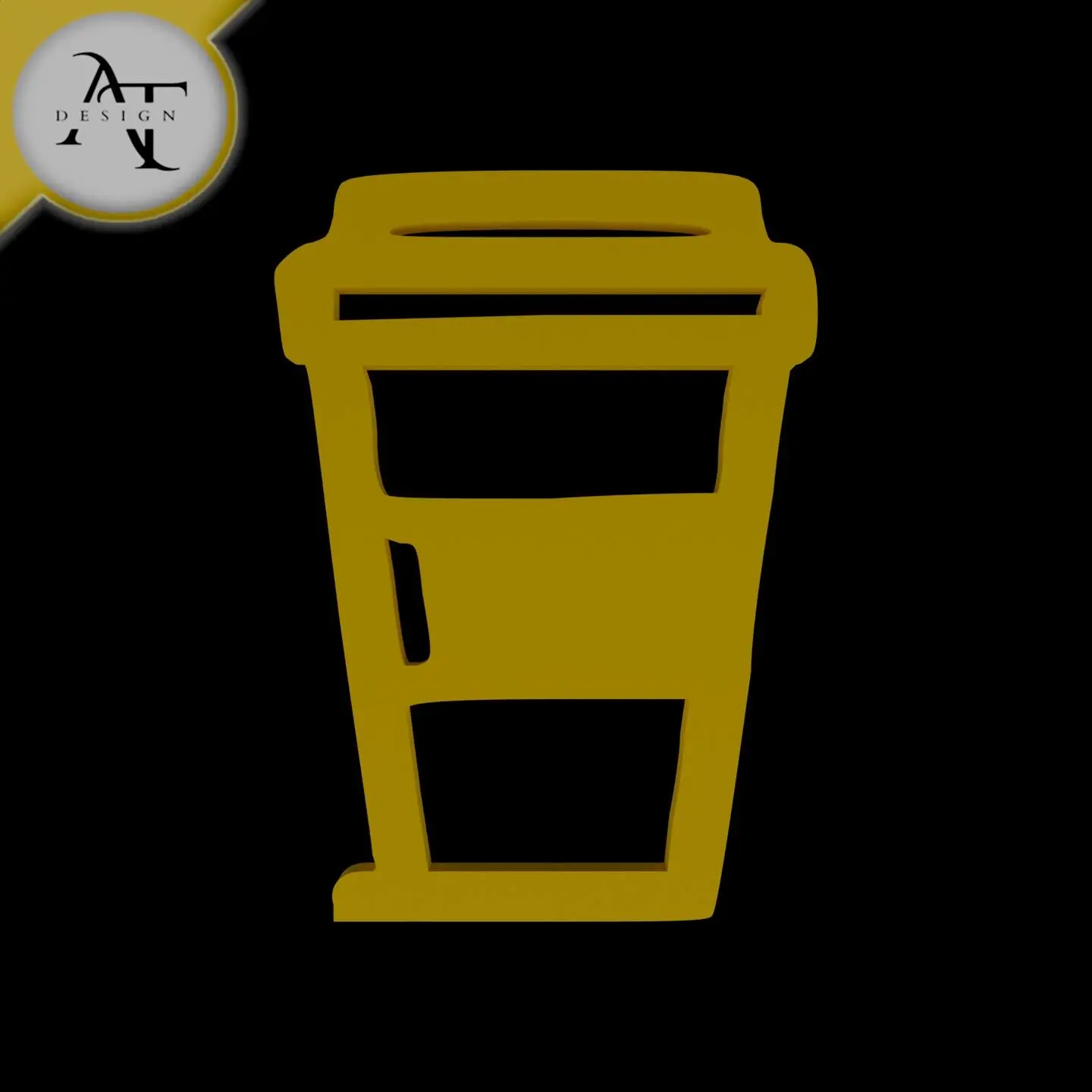 مجاني Digital Art STL تنزيل - Simple Coffee Cup Symbol - 2D Art - AT Design
