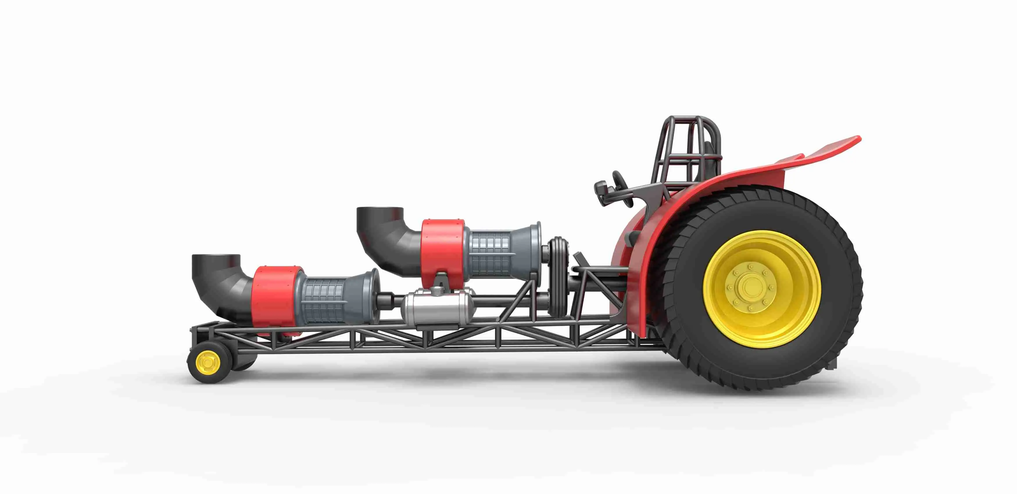 Pulling tractor with 2 jet engines Version 2 Scale 1:25 | 3D models ...