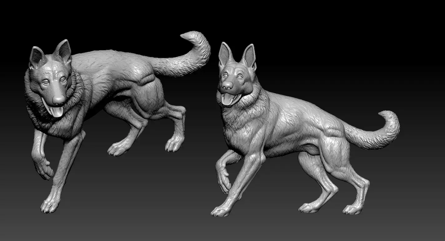 Characters & Creatures STL Download - German Shepherd Dog model - Urban ...