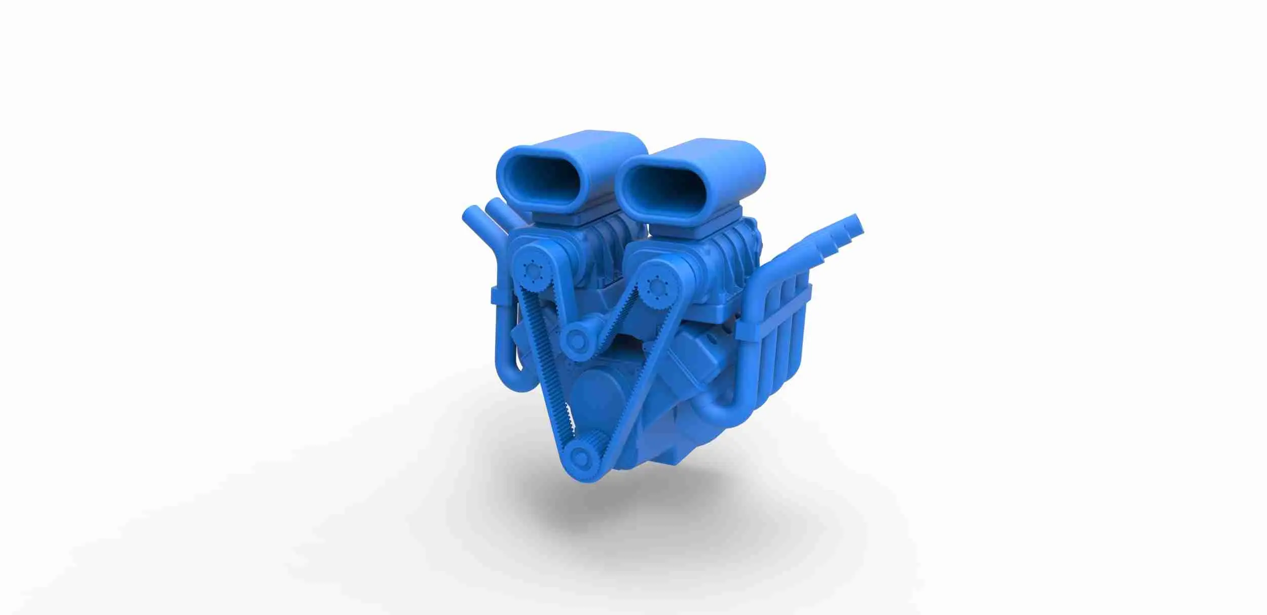 Vehicles & Machinery STL Download - Engine V8 with double supercharger ...