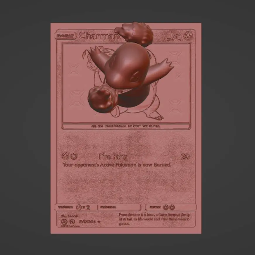 Other STL Download - Charmander - 3D / 4D Card - Custom 3D Printing ...