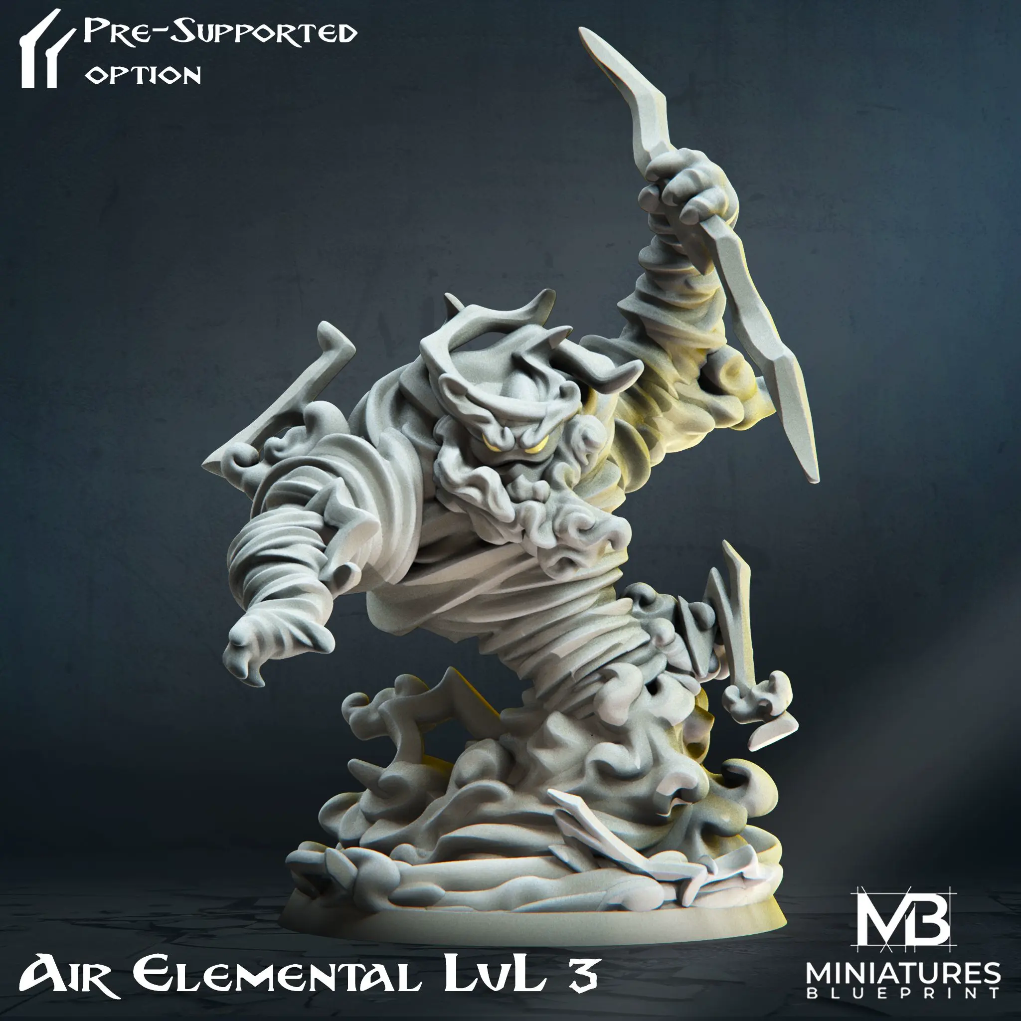 Characters & Creatures STL Download - Air Elemental - LvL 3by ...