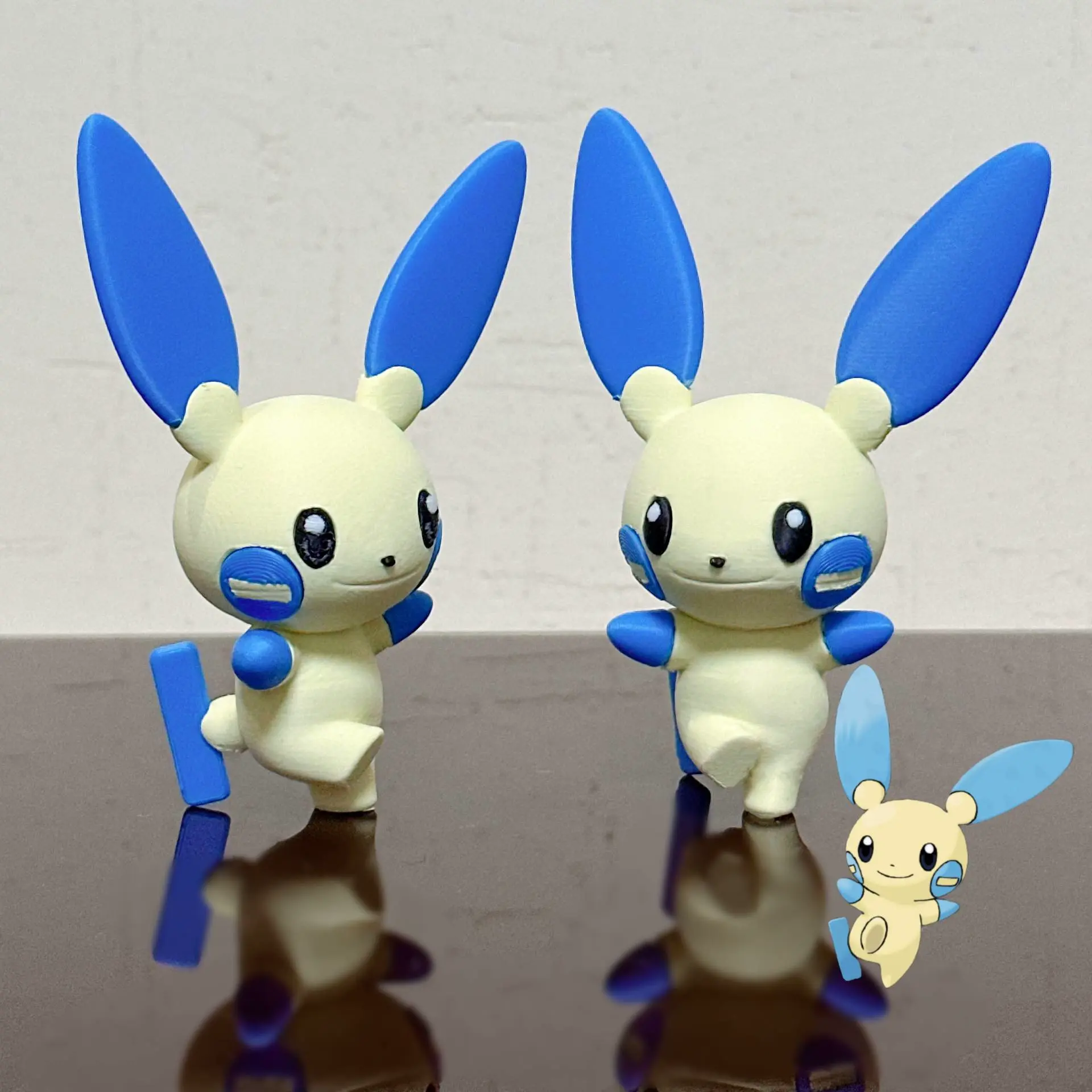 3D Printer Files | 3MF File | 宝可梦312负电拍拍Minun图鉴姿势 分色打印 2小时 50G ...