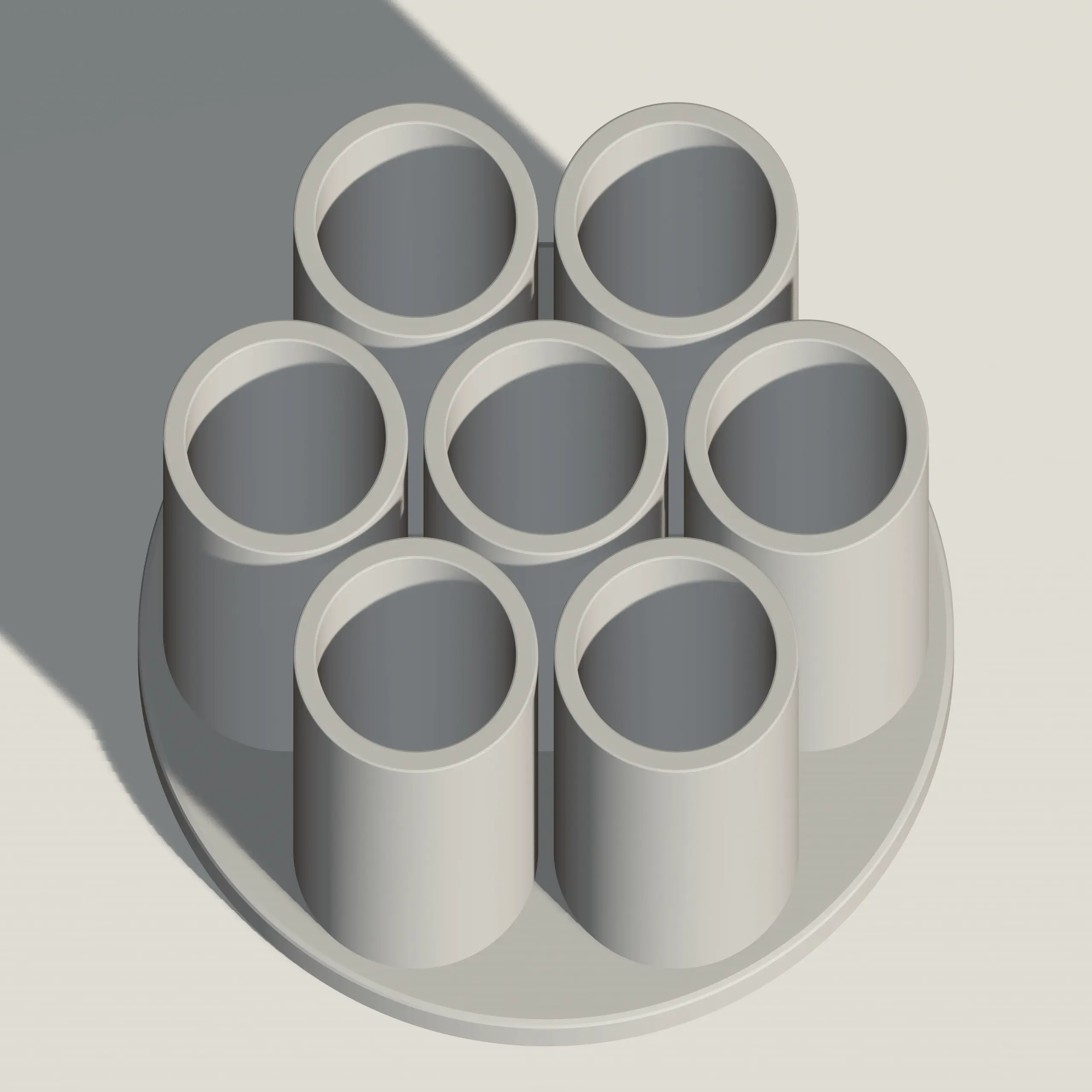 Stationery & Learning Tools STL Download - 7 Groove Pen Holder STL ...