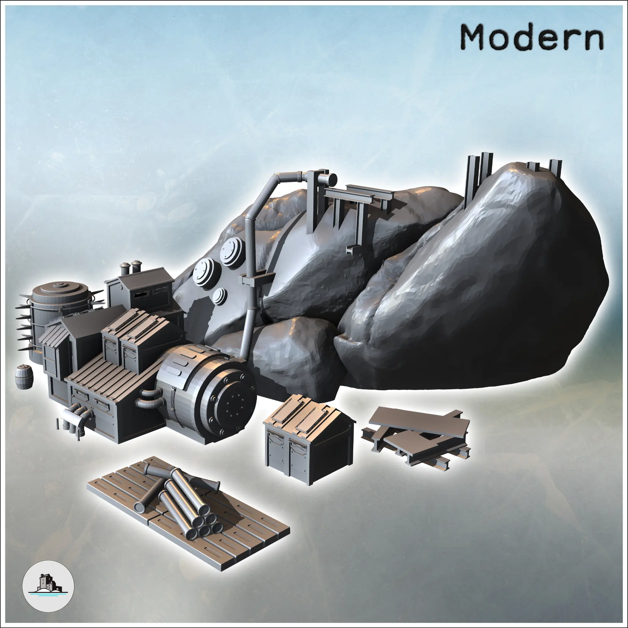 Other STL Download - Modern mine with extraction machines and a large ...