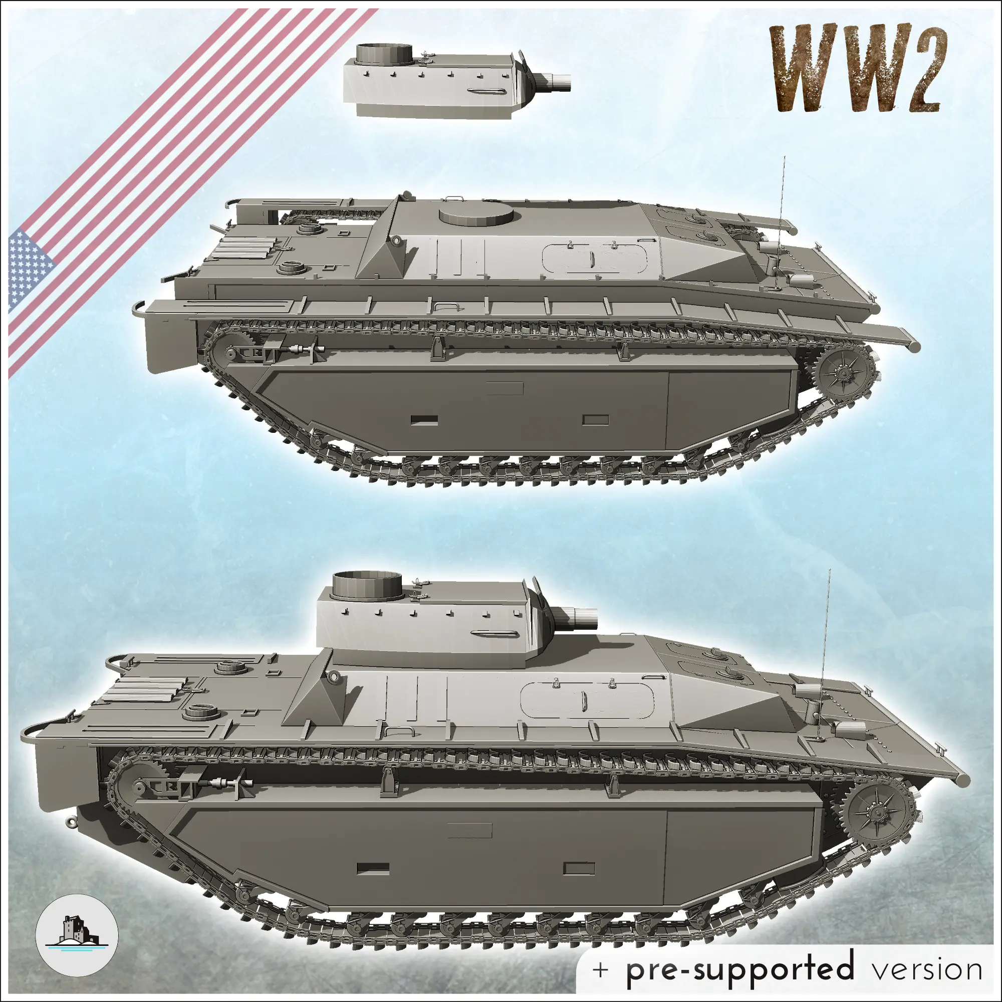 LVTA-4 american amphibious landing craft (3) - miniatures wa | 3D ...