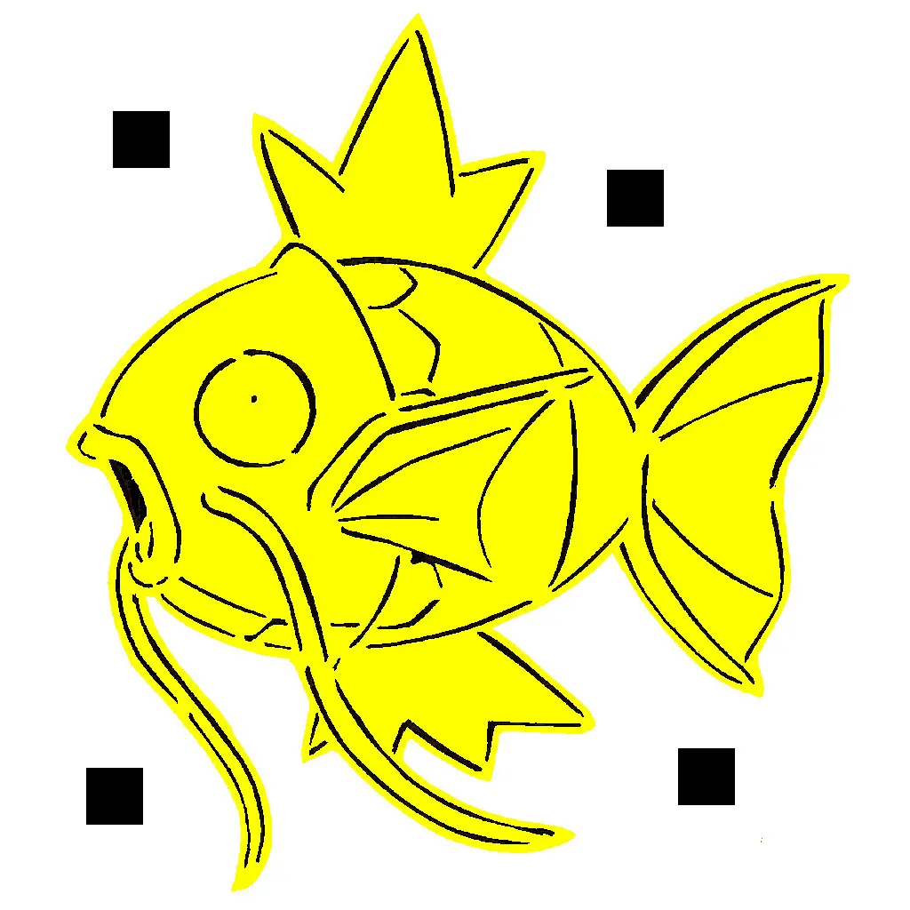 129 Magikarp stencil + 2D | 3D models download | Creality Cloud