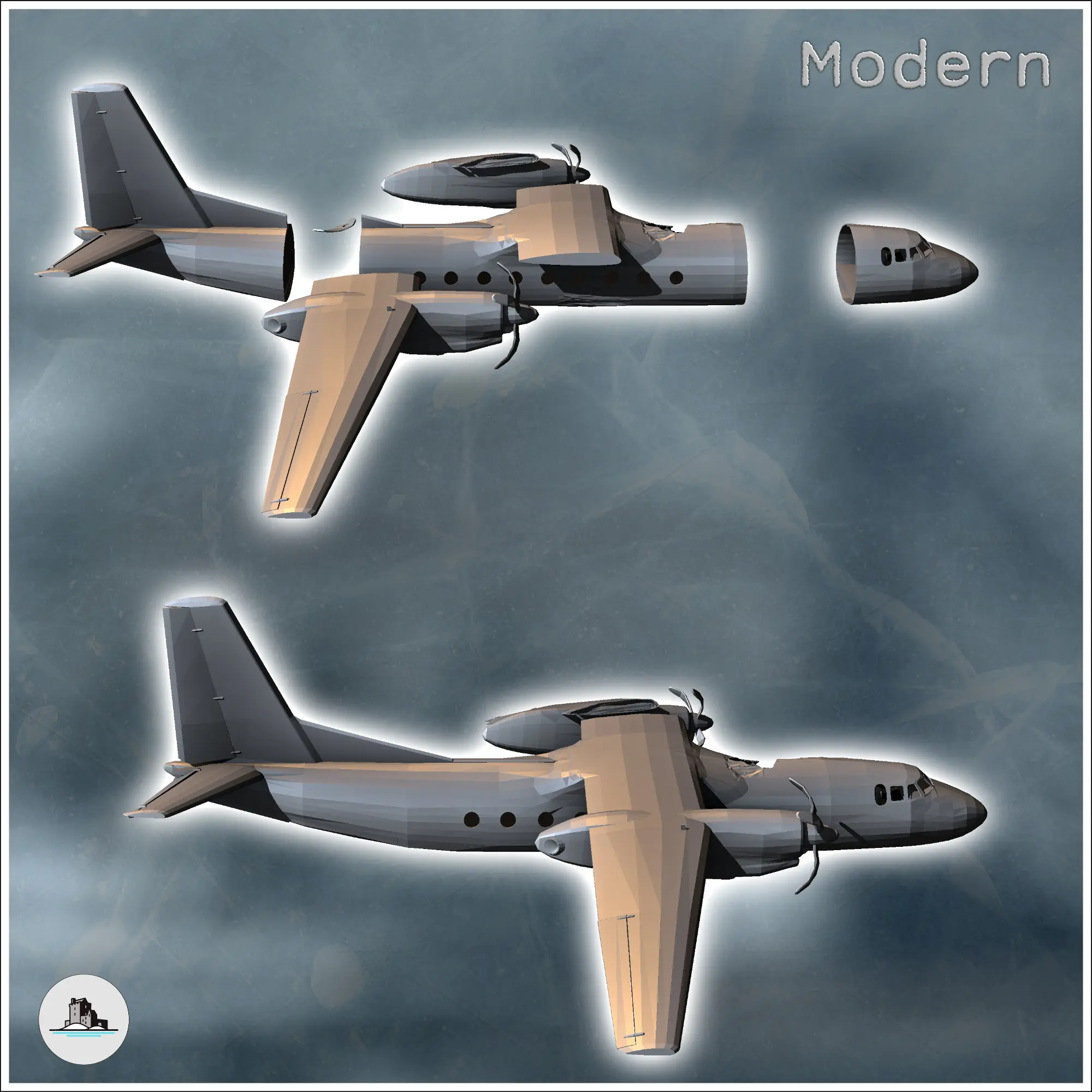 Drones & Aircraft STL Download - Modern twin-engine transport aircraft ...