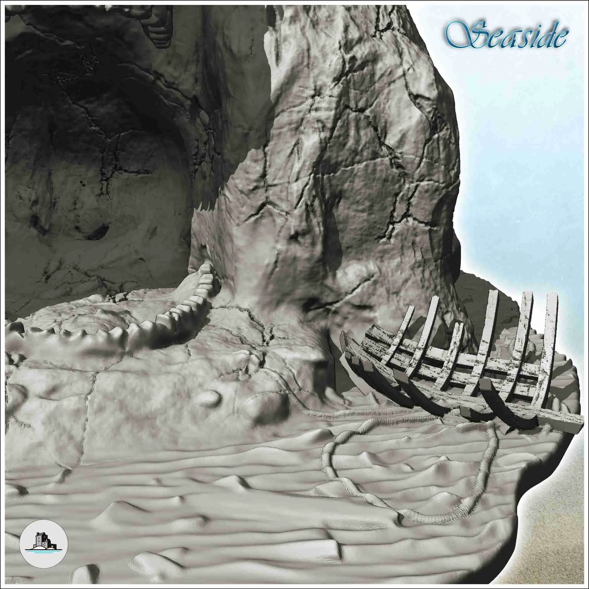 Other STL Download - Stone island with skull-shaped rock and cave (6 ...