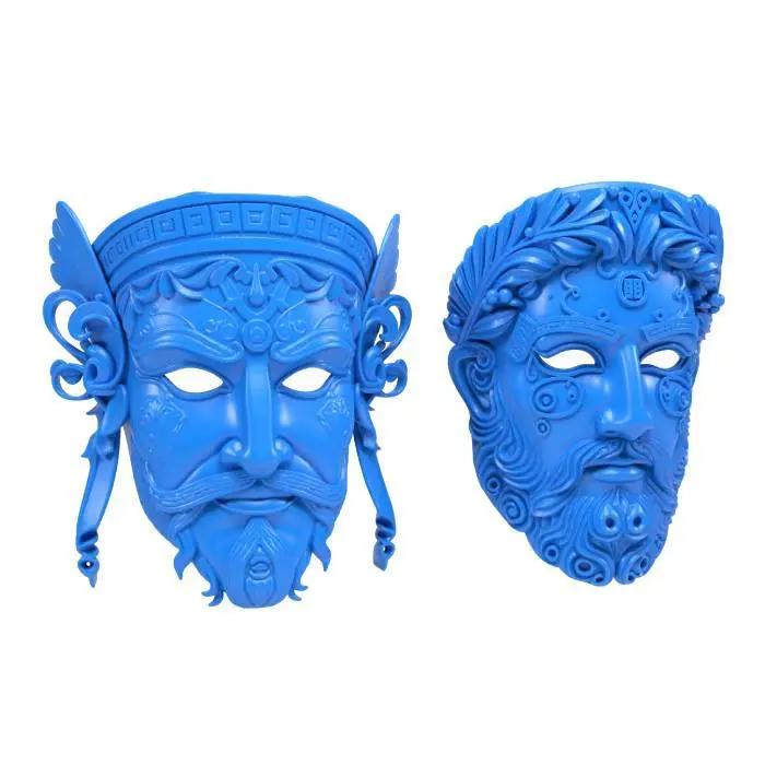 Digital Art STL Download - Greek masks 3by 3D Everything