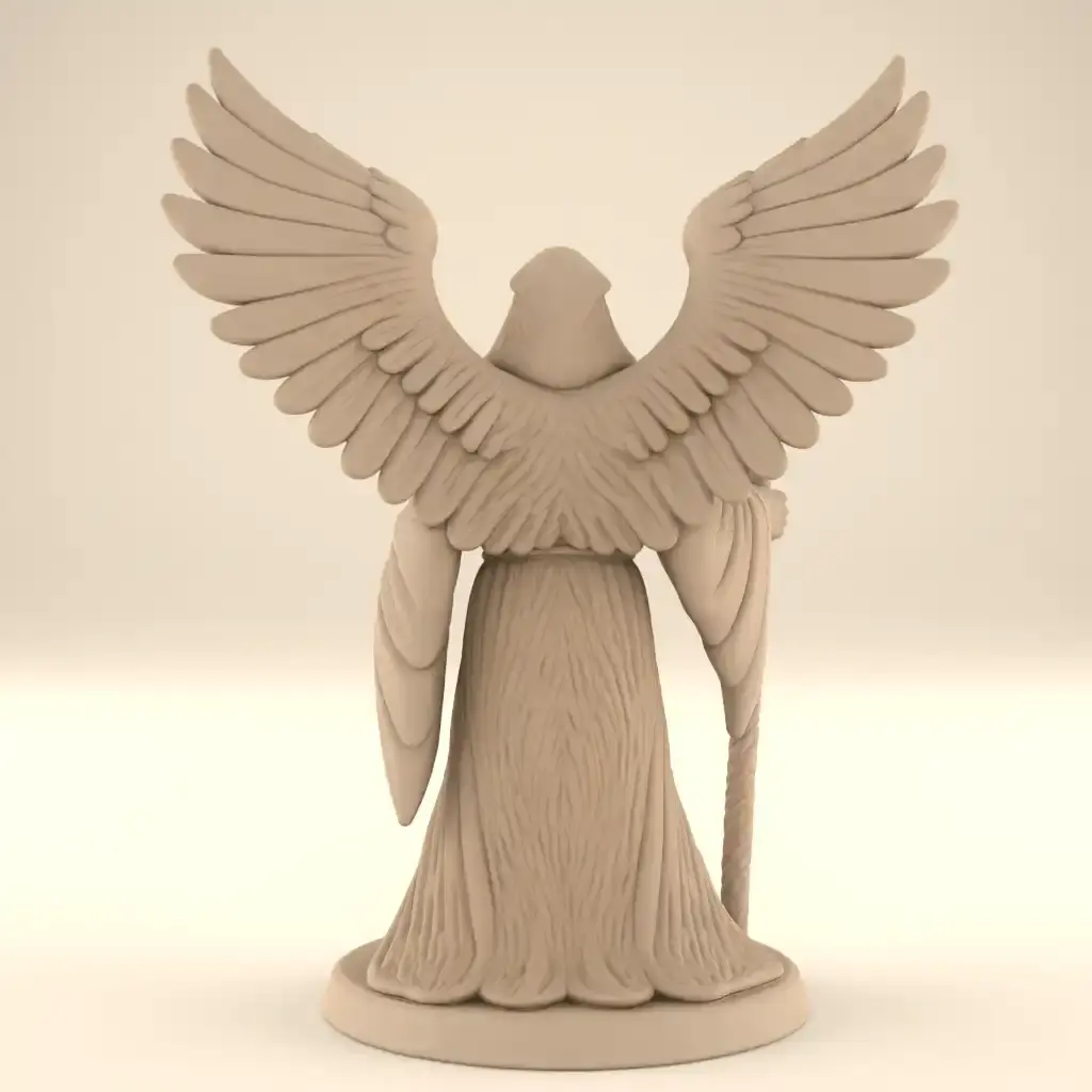 Characters & CreaturesSTL 다운로드 -Winged Hooded Archmage STL Fantasy 3D ...