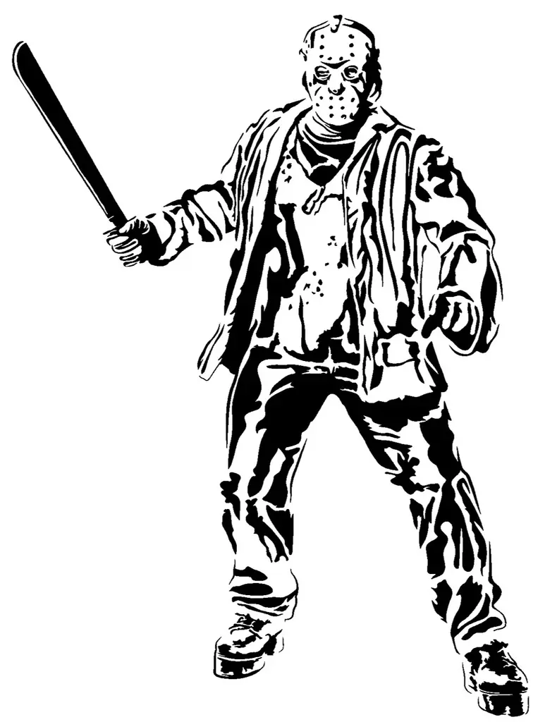 Free Characters & Creatures STL Download - Jason stencil 3by SMT_M 🦊